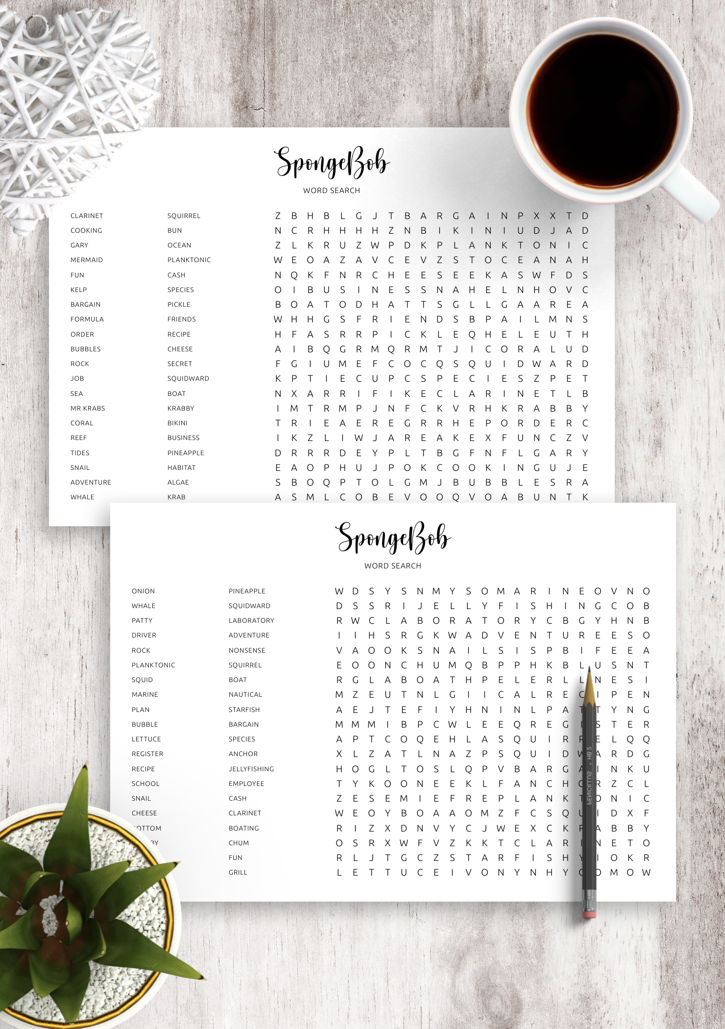 Download Printable SpongeBob Word Search in PDF