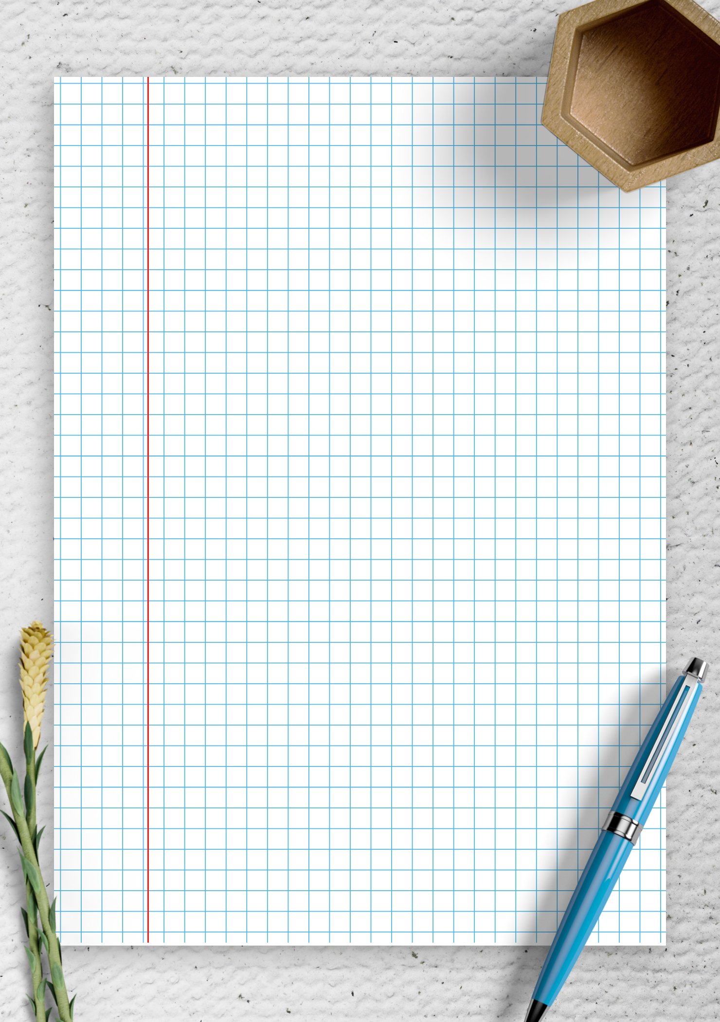 Download Printable Squared College Ruled blue with margin PDF