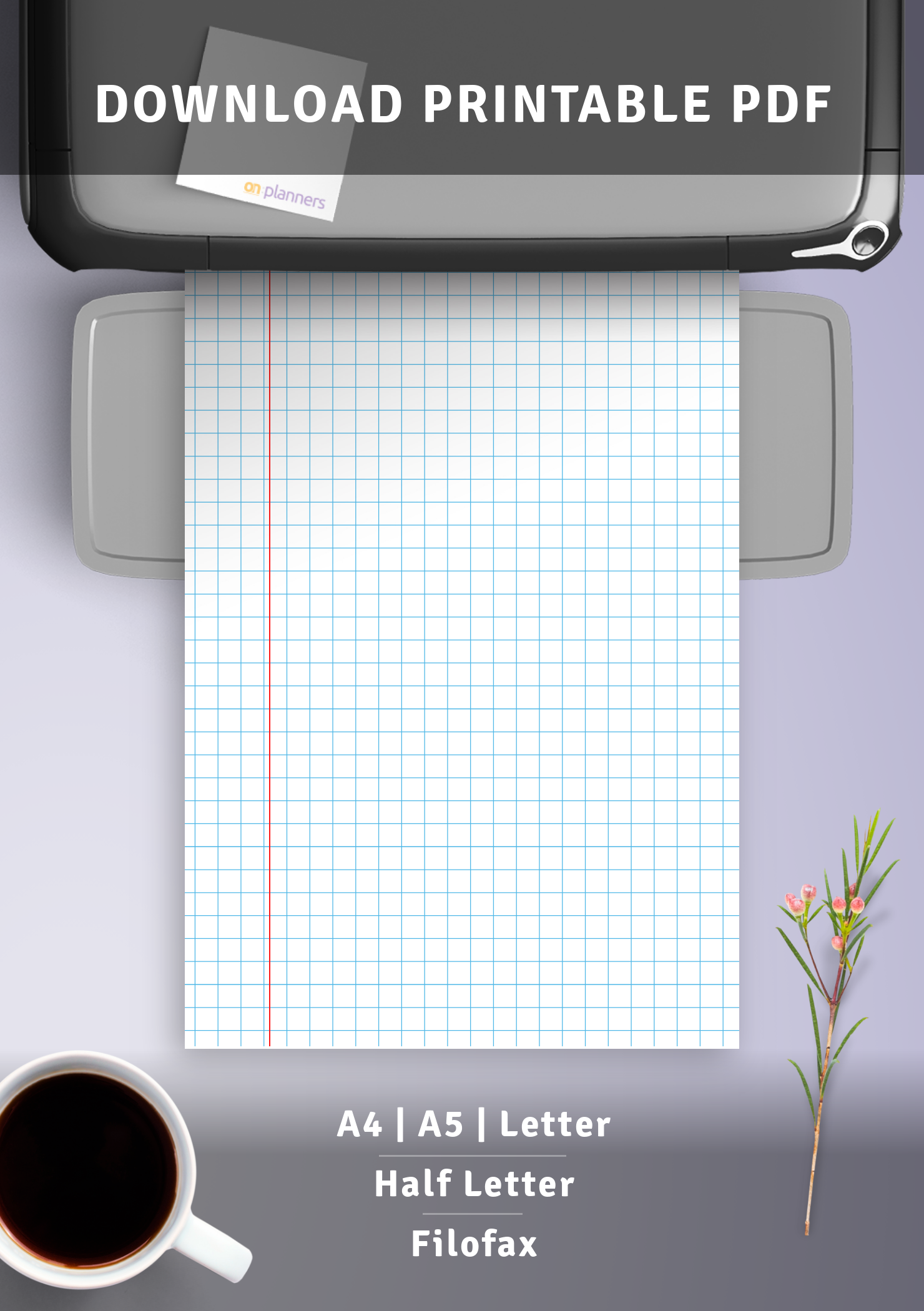 Download Printable Squared Wide Ruled blue with margin PDF