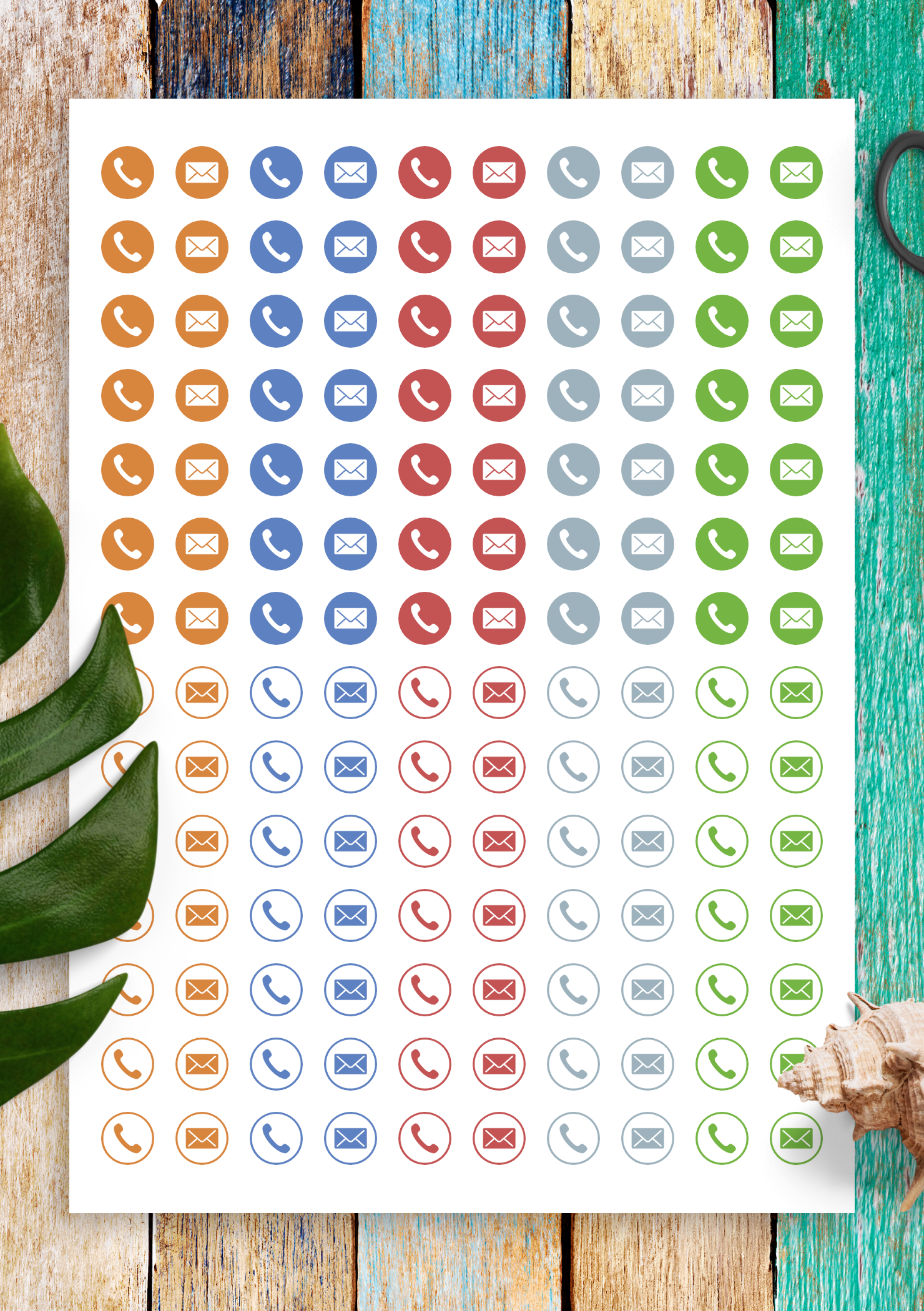 Call & Email Sticker Pack - Download 21 PNG Printable and Digital Stickers