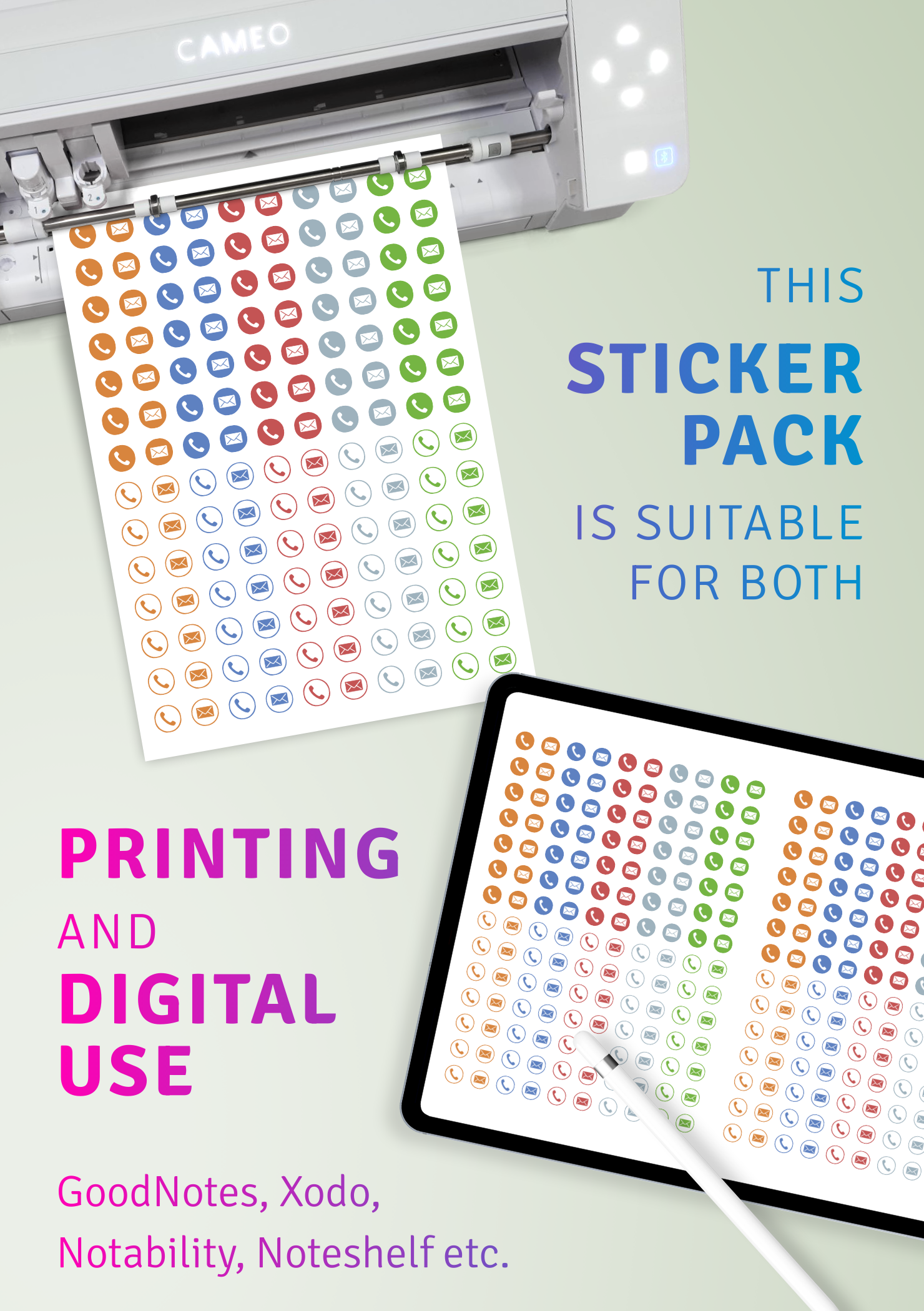 Call & Email Sticker Pack - Download 21 PNG Printable and Digital Stickers