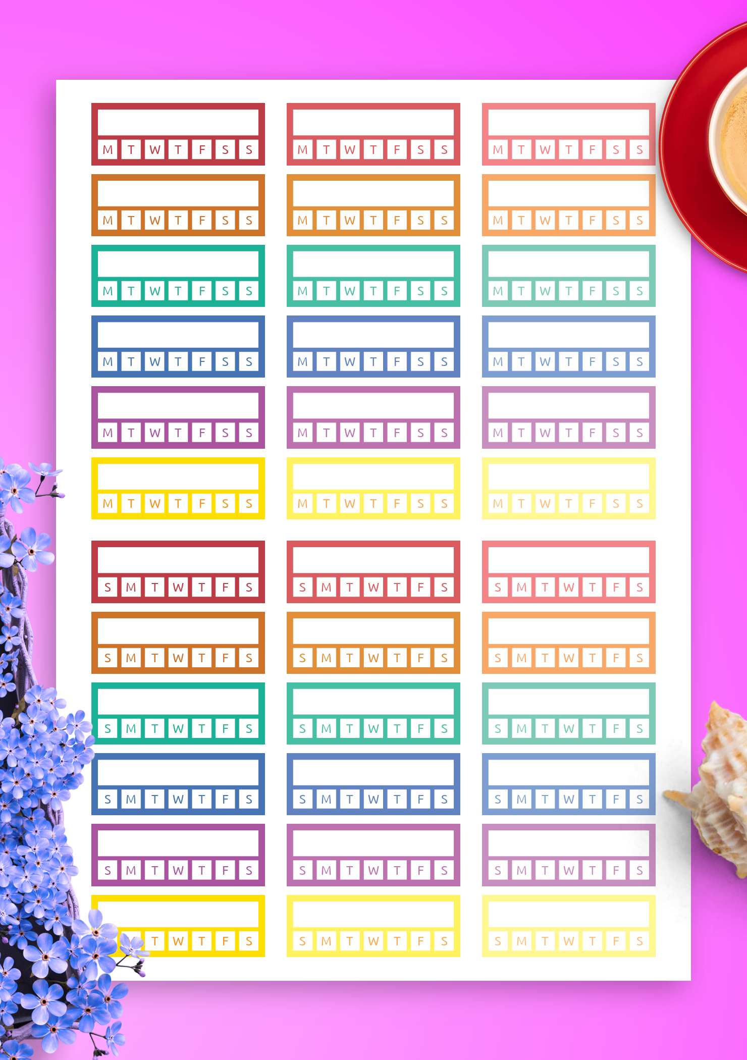Habit Tracker Sticker Pack - Download 36 PNG Printable and Digital Stickers