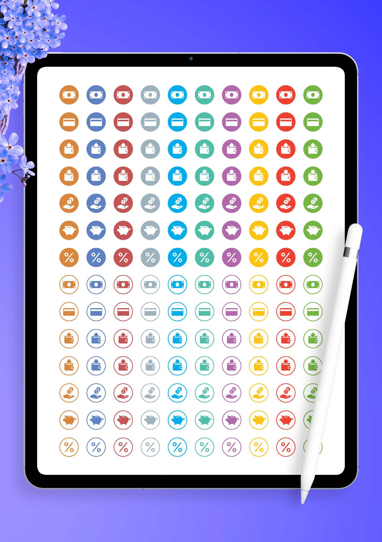 Money & Finances Sticker Pack - Download 140 PNG Printable and Digital ...