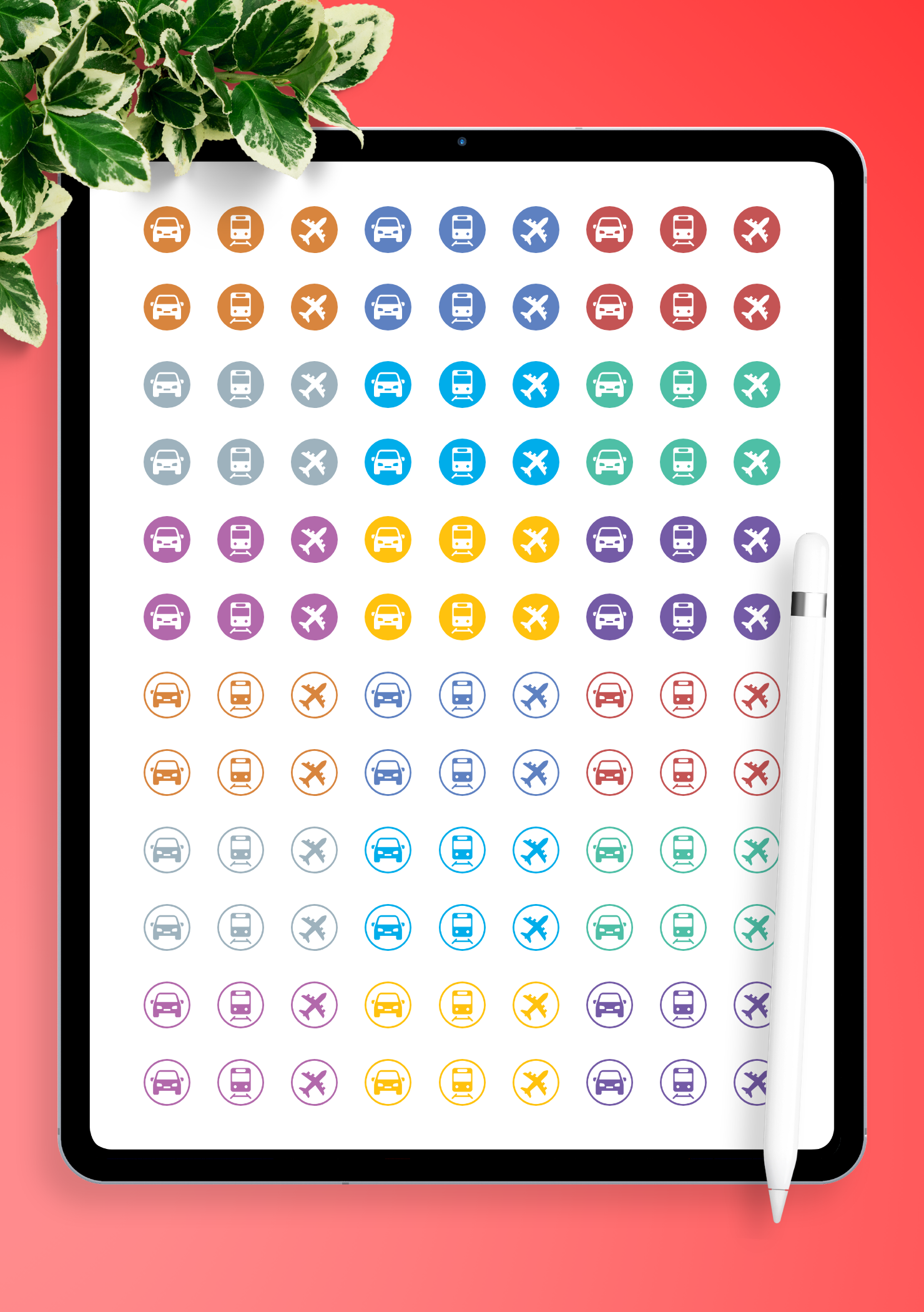 Travel Sticker Pack - Download 55 PNG Printable and Digital Stickers