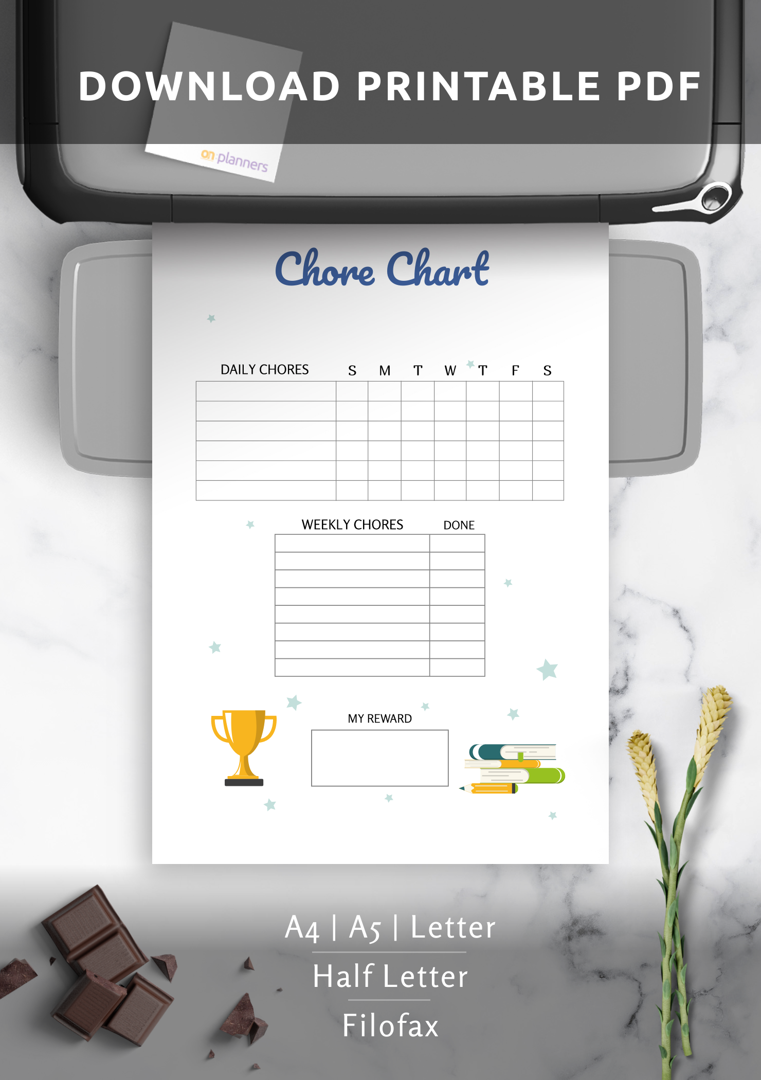 Download Printable Reward Chore Chart Template PDF