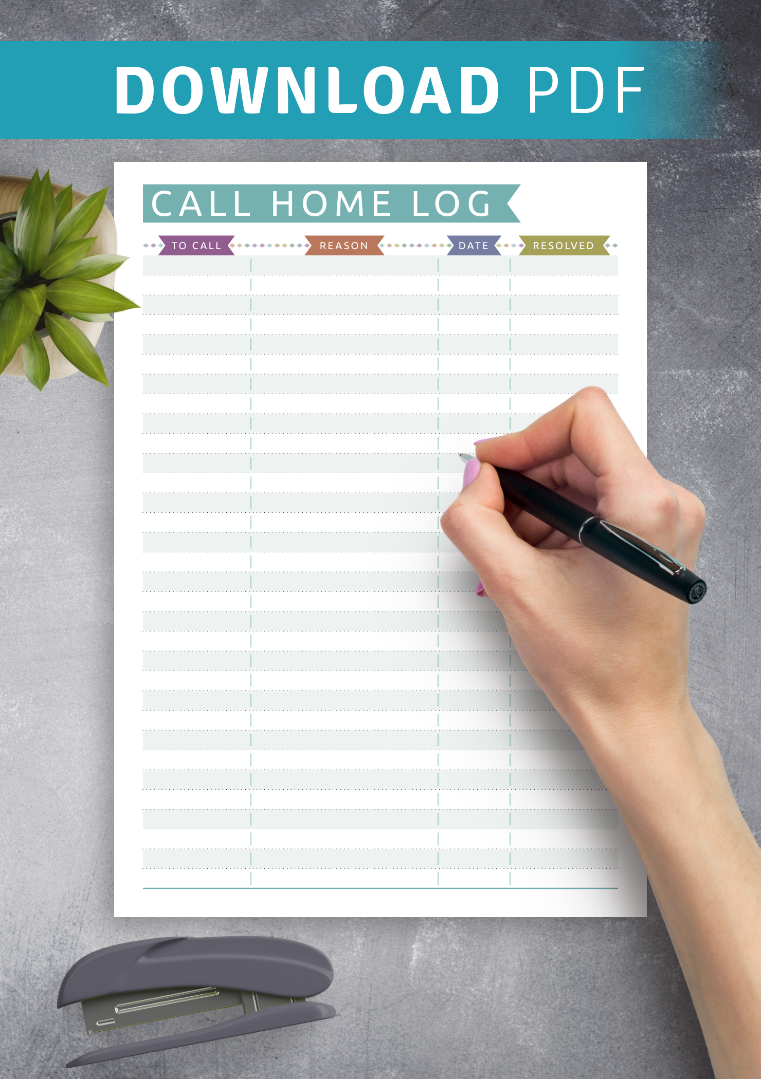 Download Printable Student Info & Call Home - Casual Style PDF