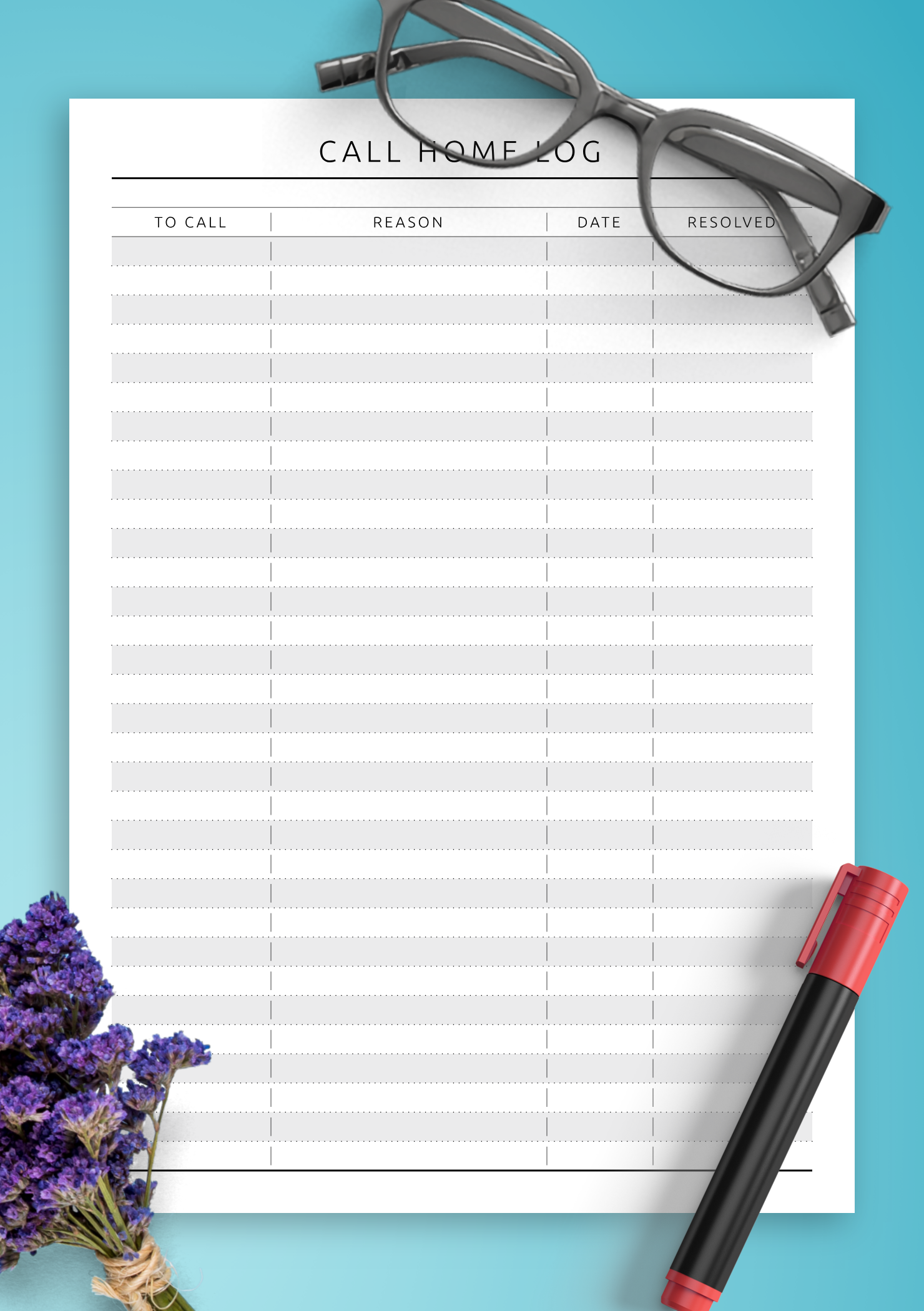 Download Printable Student Info & Call Home - Original Style PDF