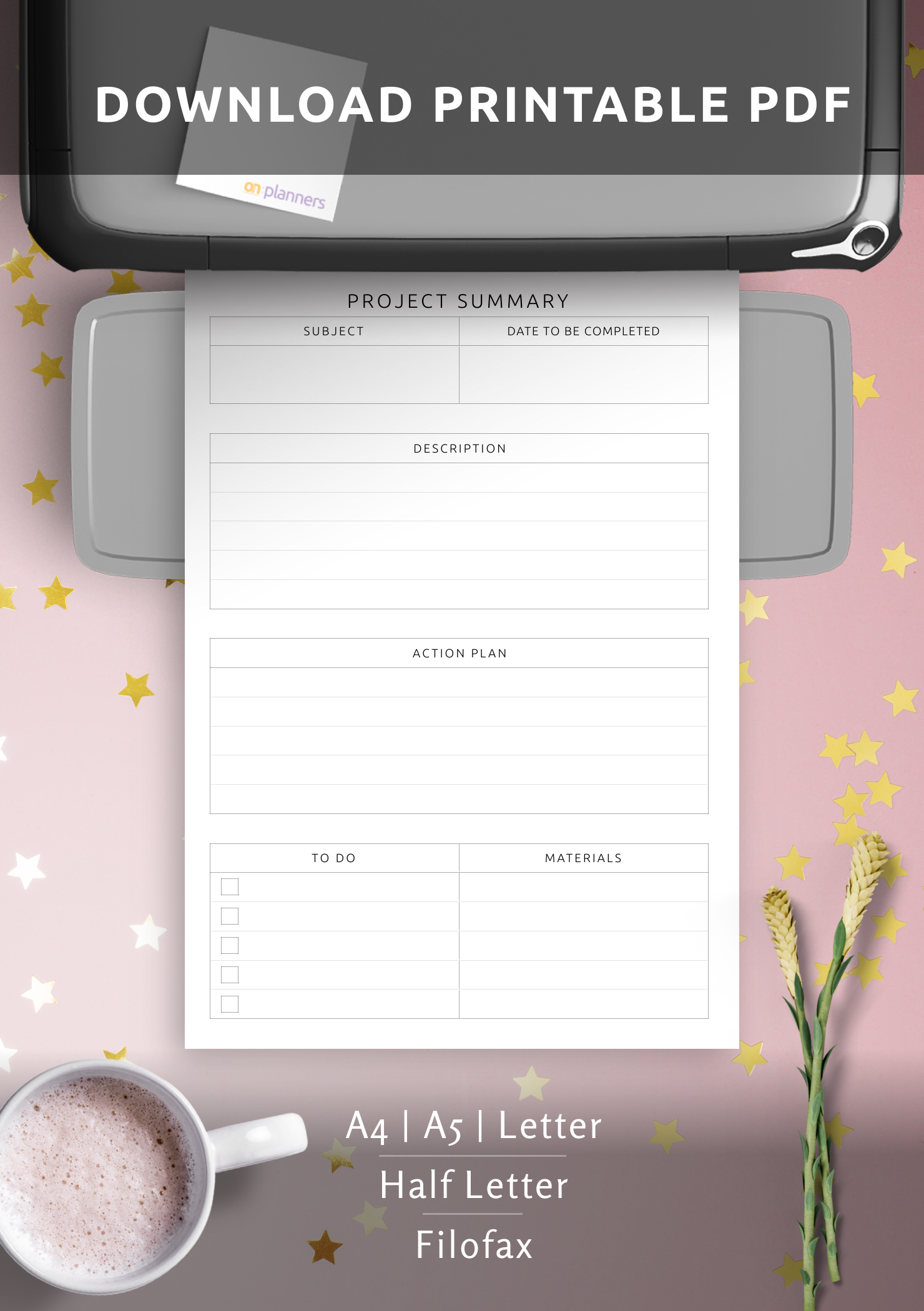 Download Printable Student Project Summary Template PDF