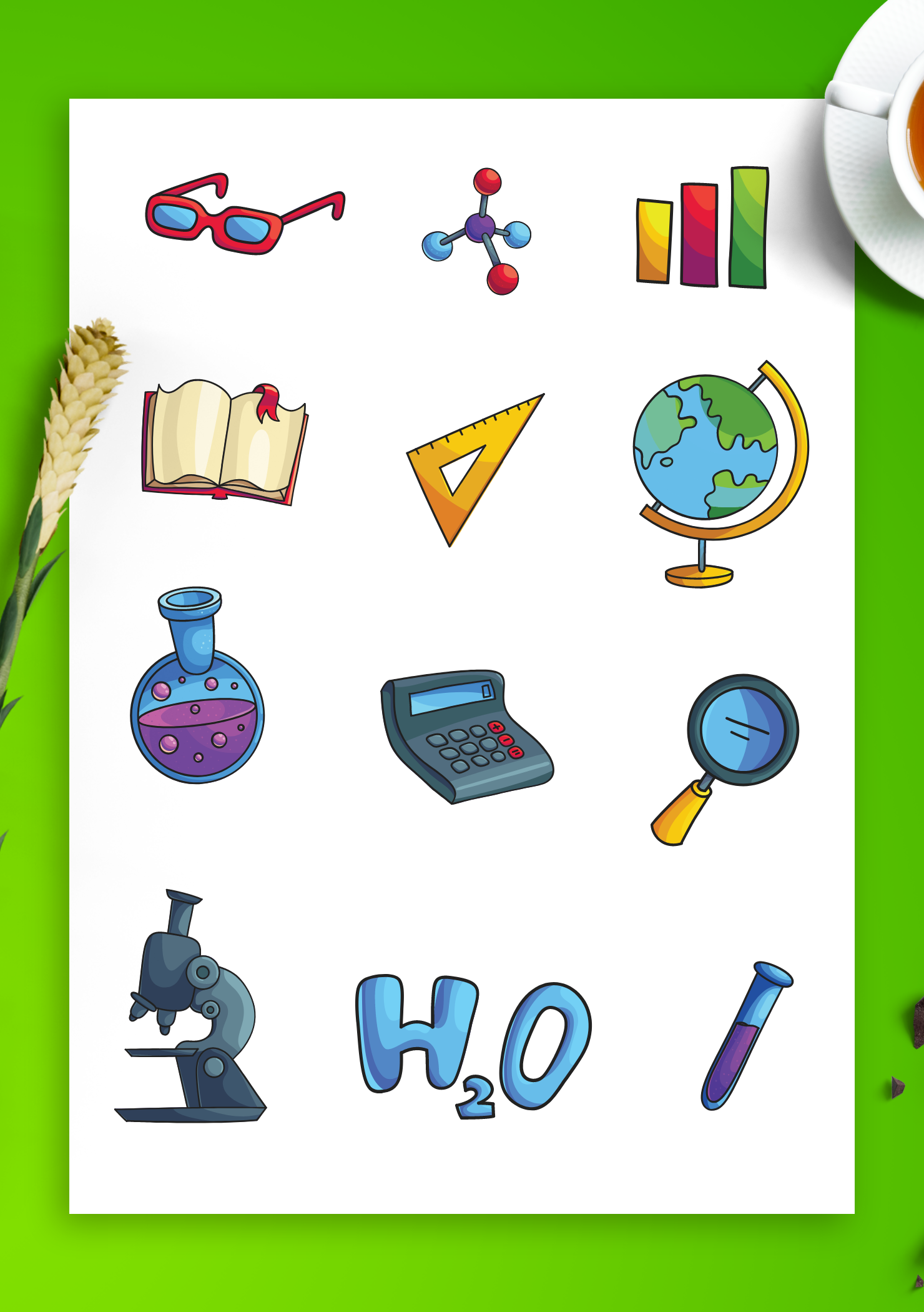 Download Stylish School Sticker Pack PNG