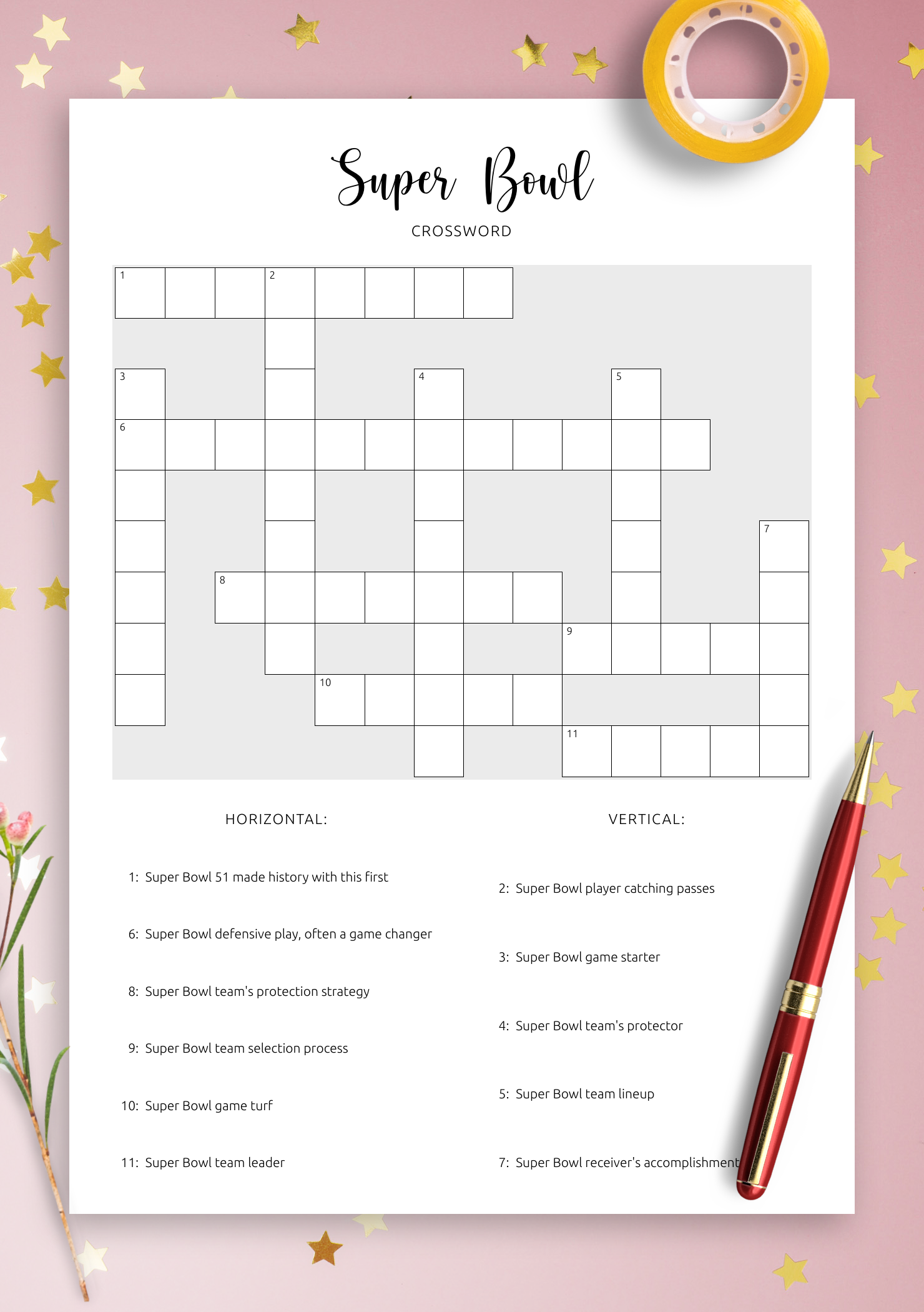 Download Printable SuperBowl Puzzle PDF – Football Frenzy