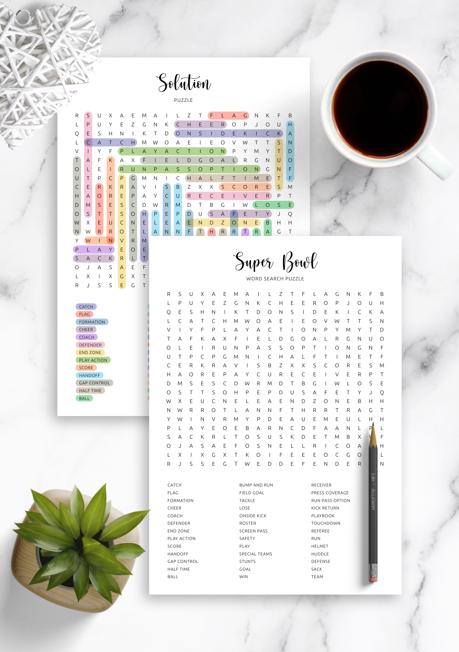 Download Printable Super Bowl Word Search in PDF