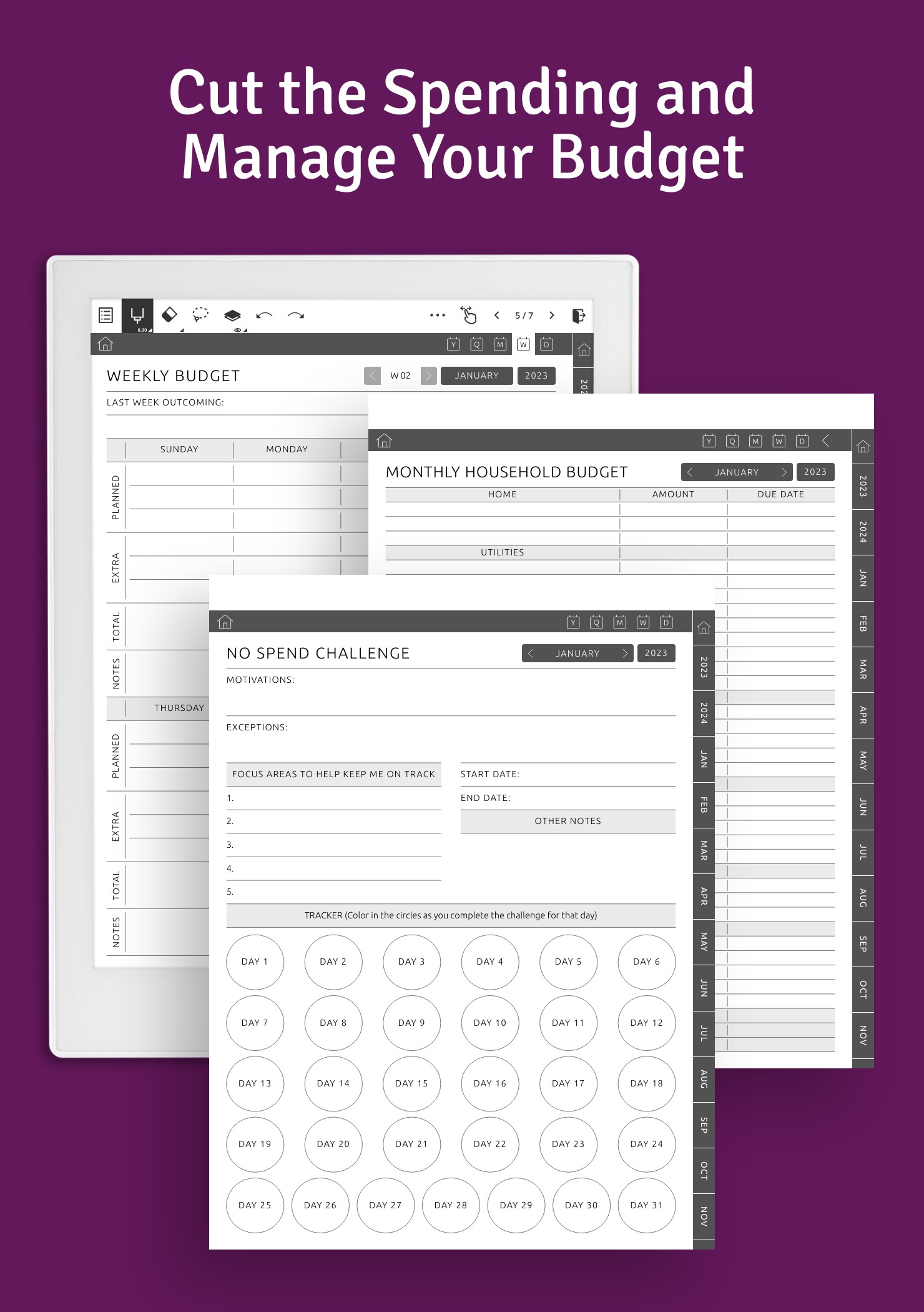 Download Budget Planner PDF for Supernote A5 X & A6 X