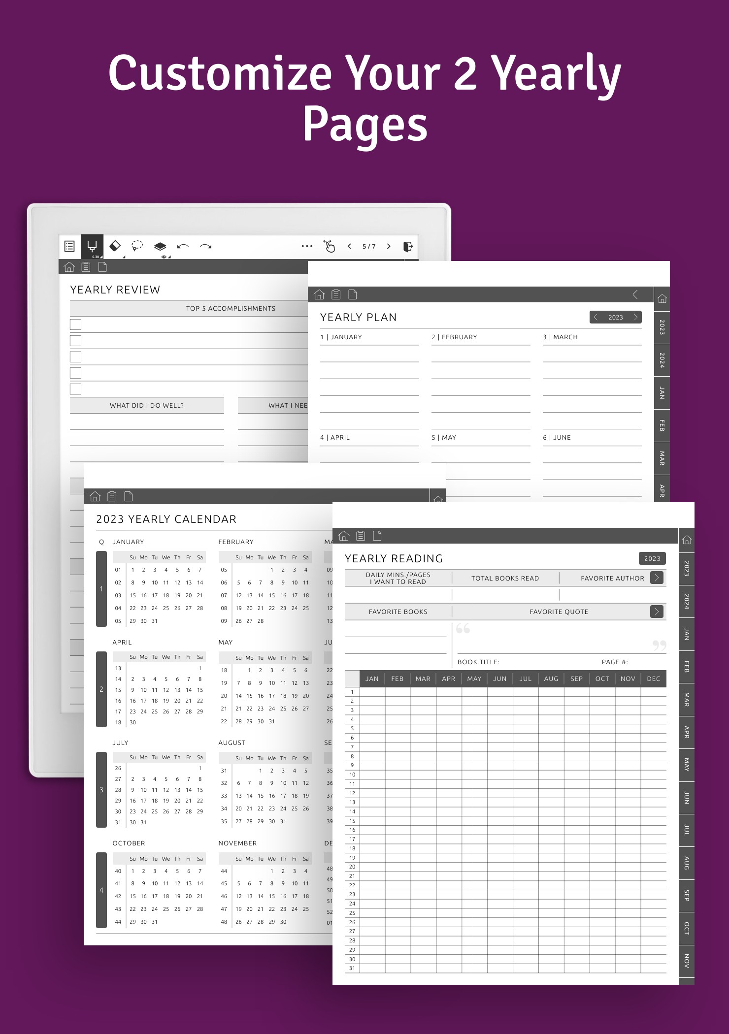 Download Reading Journal Hyperlinked PDF for Supernote A5 X A6 X
