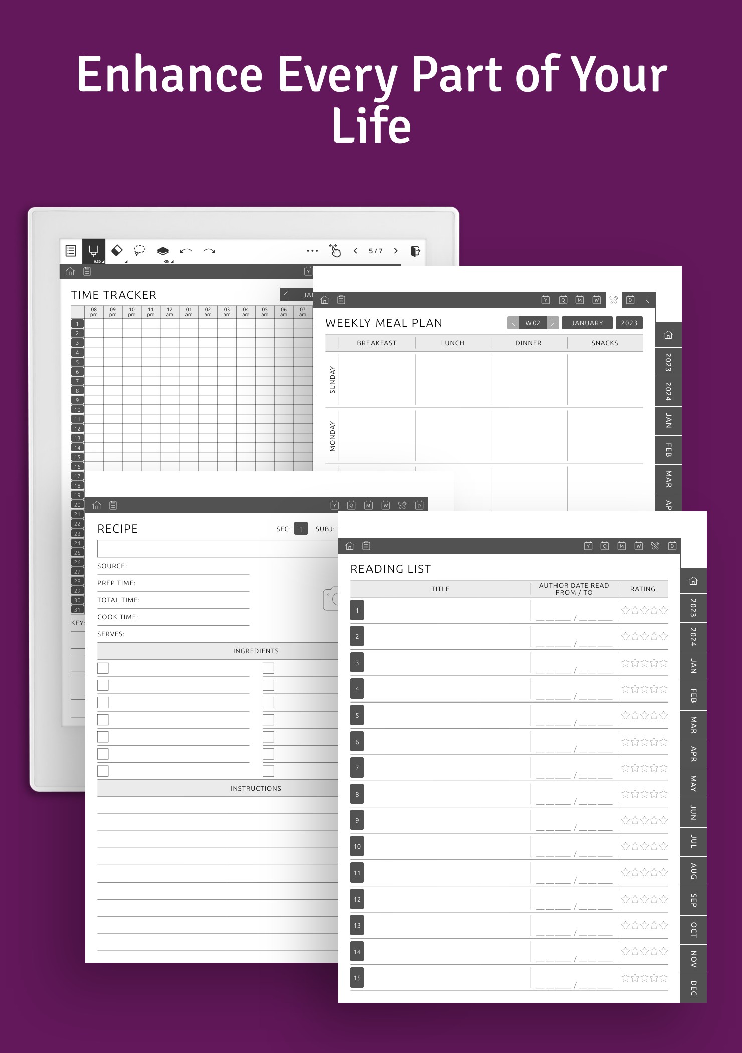 Download Self-care Planner PDF for reMarkable