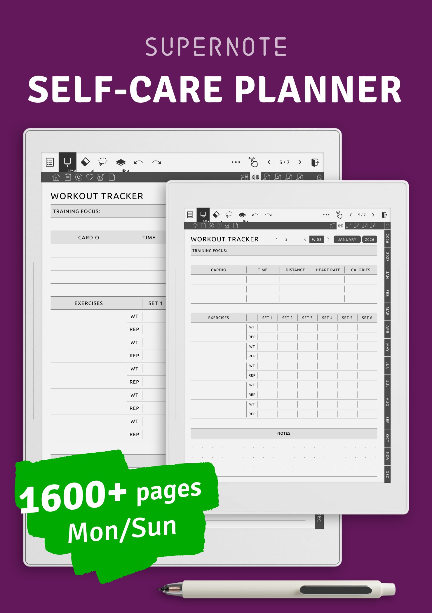 Download Self-care Planner PDF for reMarkable