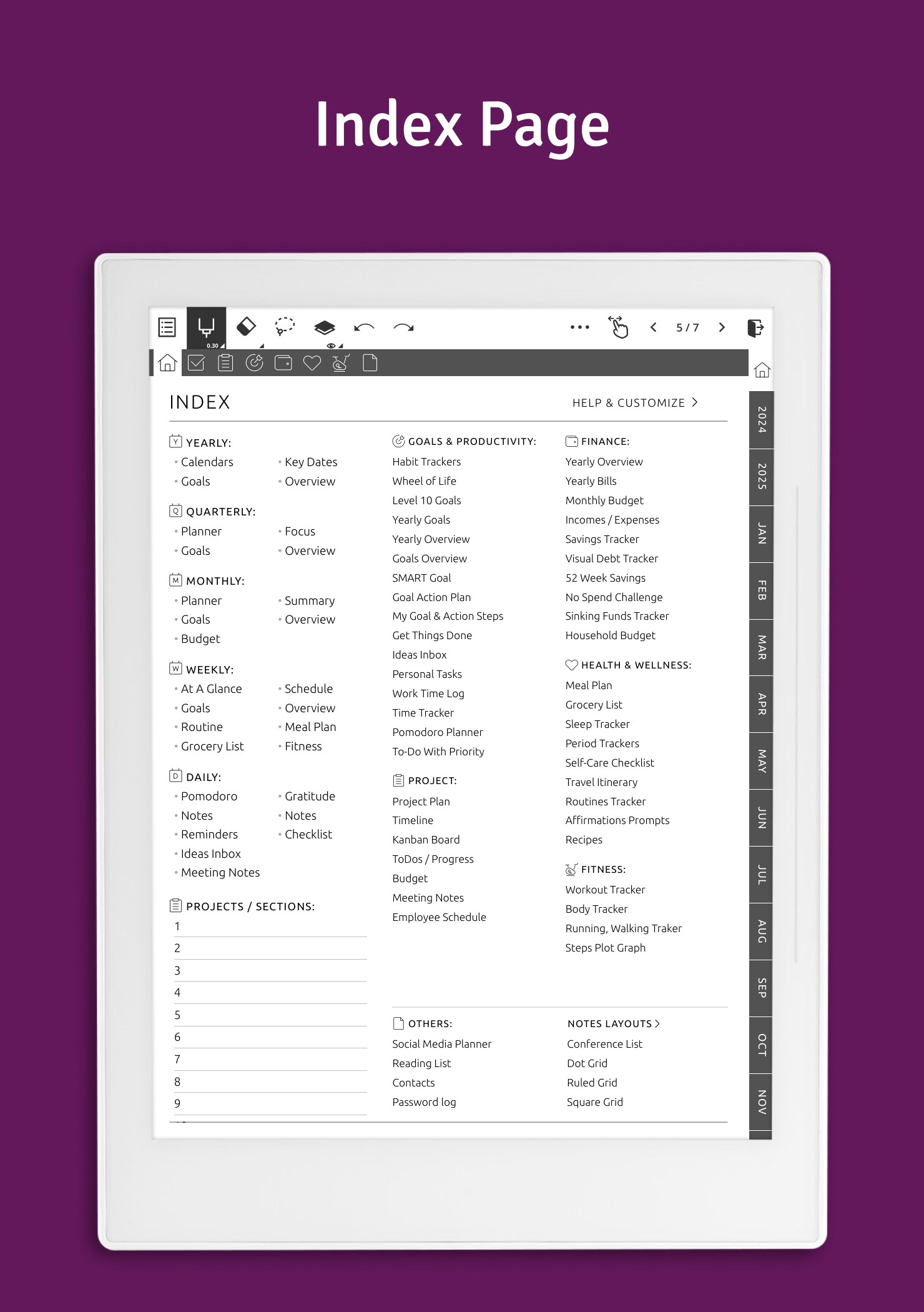 Download Supernote A5 X A6 X Weekly Planner Hyperlinked PDF Download Supernote A5 X A6 X Weekly Planner Hyperlinked PDF