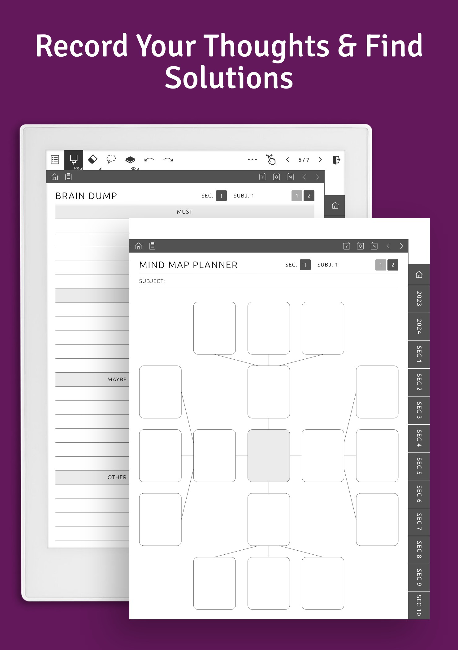 Download Supernote A5 X & A6 X Weekly Planner Hyperlinked PDF