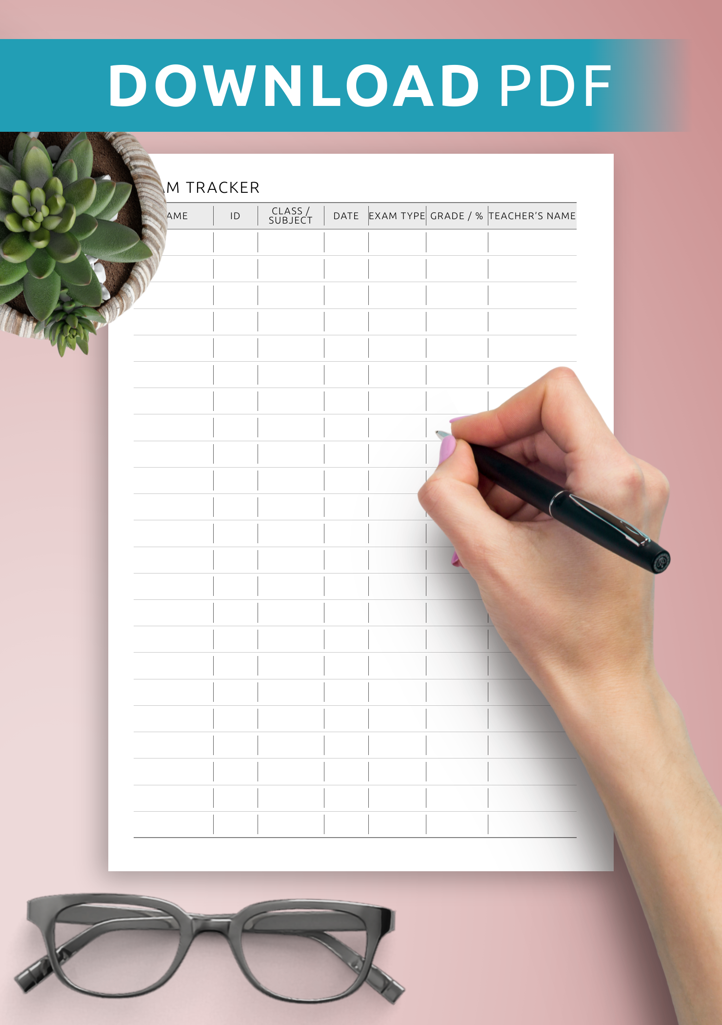 Download Printable Exam Tracker for Teachers and Administrators PDF