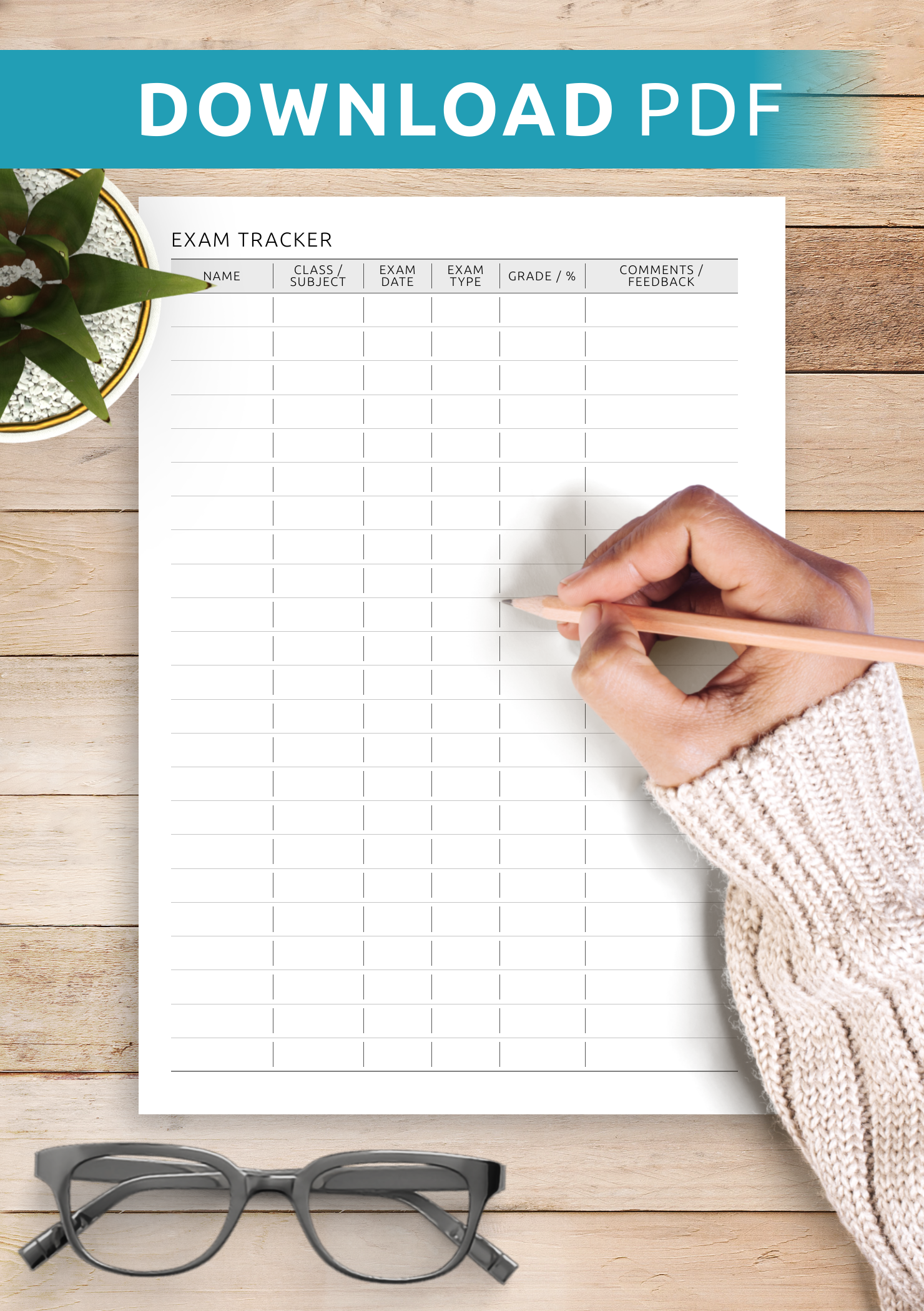 Download Printable Exam Tracker for Tutors PDF