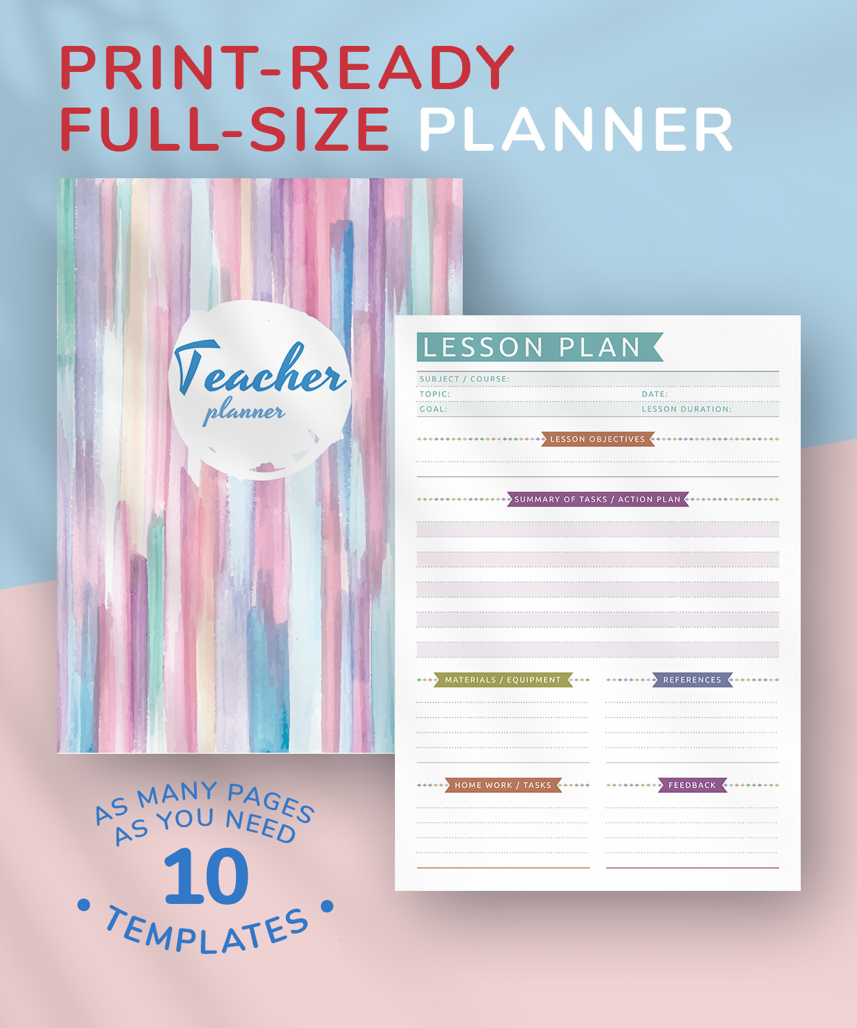 Download Printable Teacher Planner Casual Style PDF