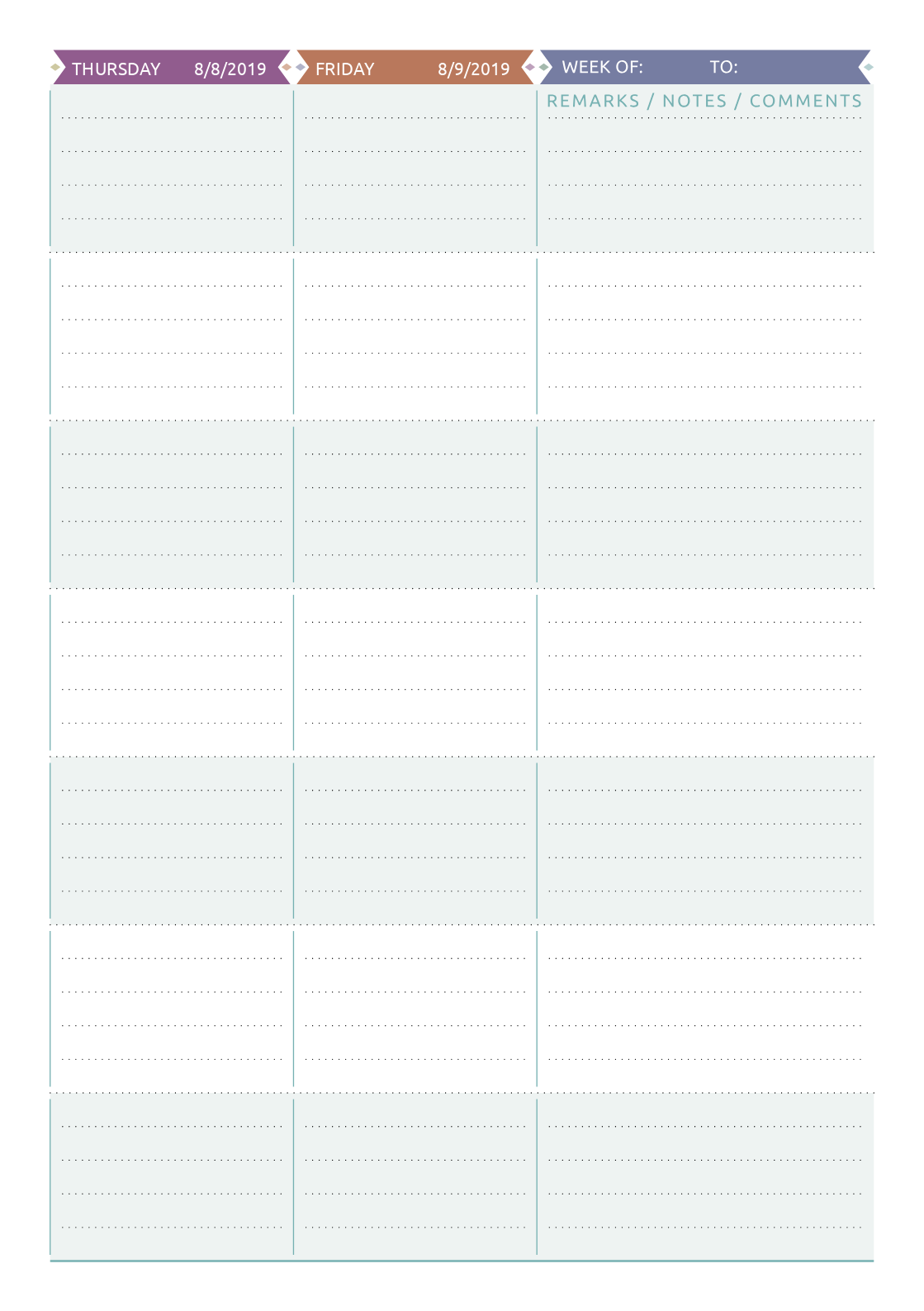 Download Printable Teacher Planner - Casual Style PDF