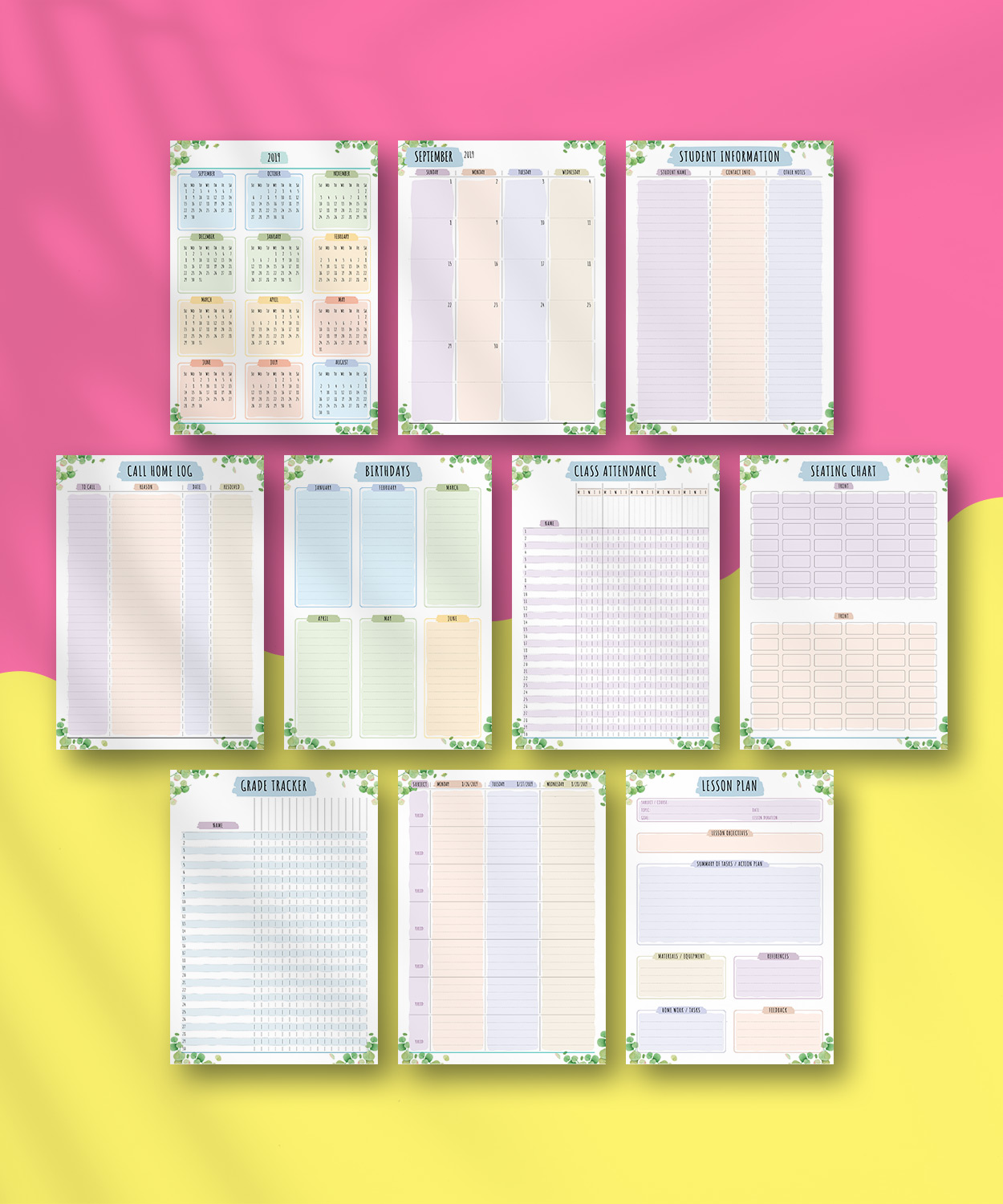 Download Printable Teacher Planner - Floral Style PDF