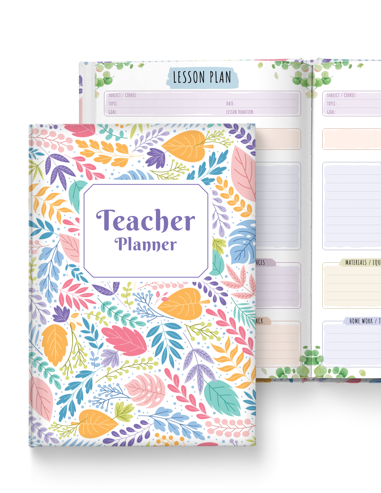 Teacher Planner Hardcover - Floral Style