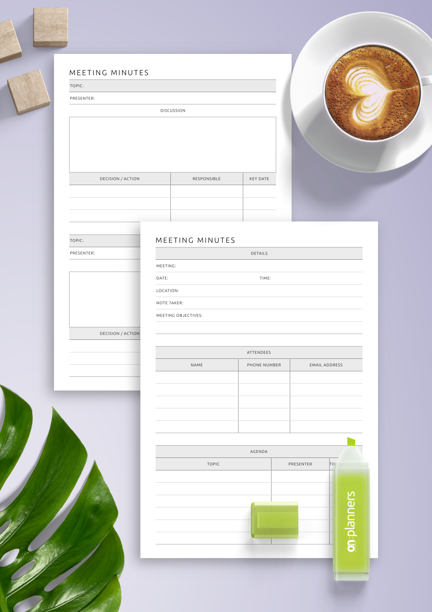 Download Printable Team Meeting Minutes Template PDF