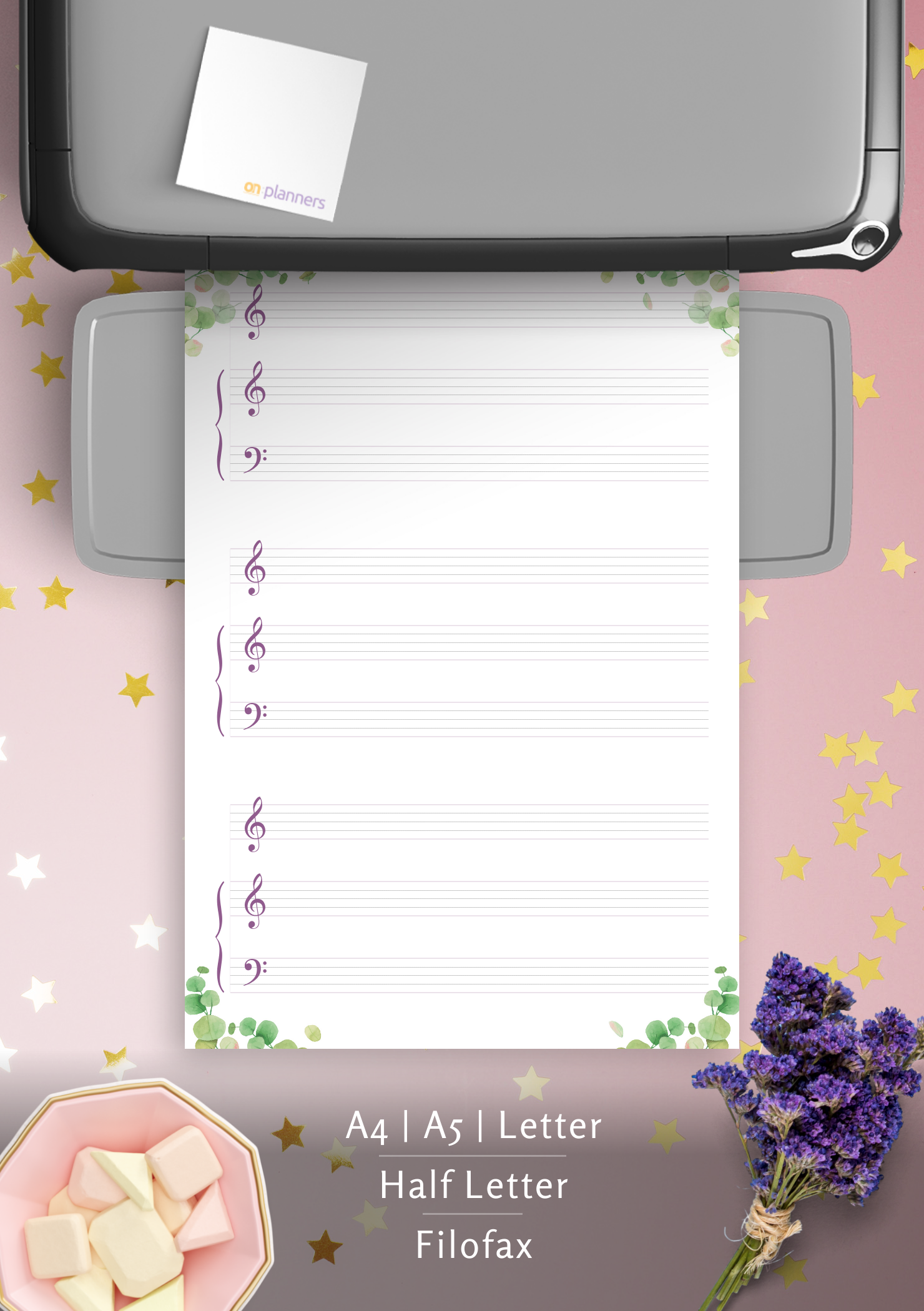 Download Three-Staff Piano Sheet – Treble + Grand Staff Layout (Printable)