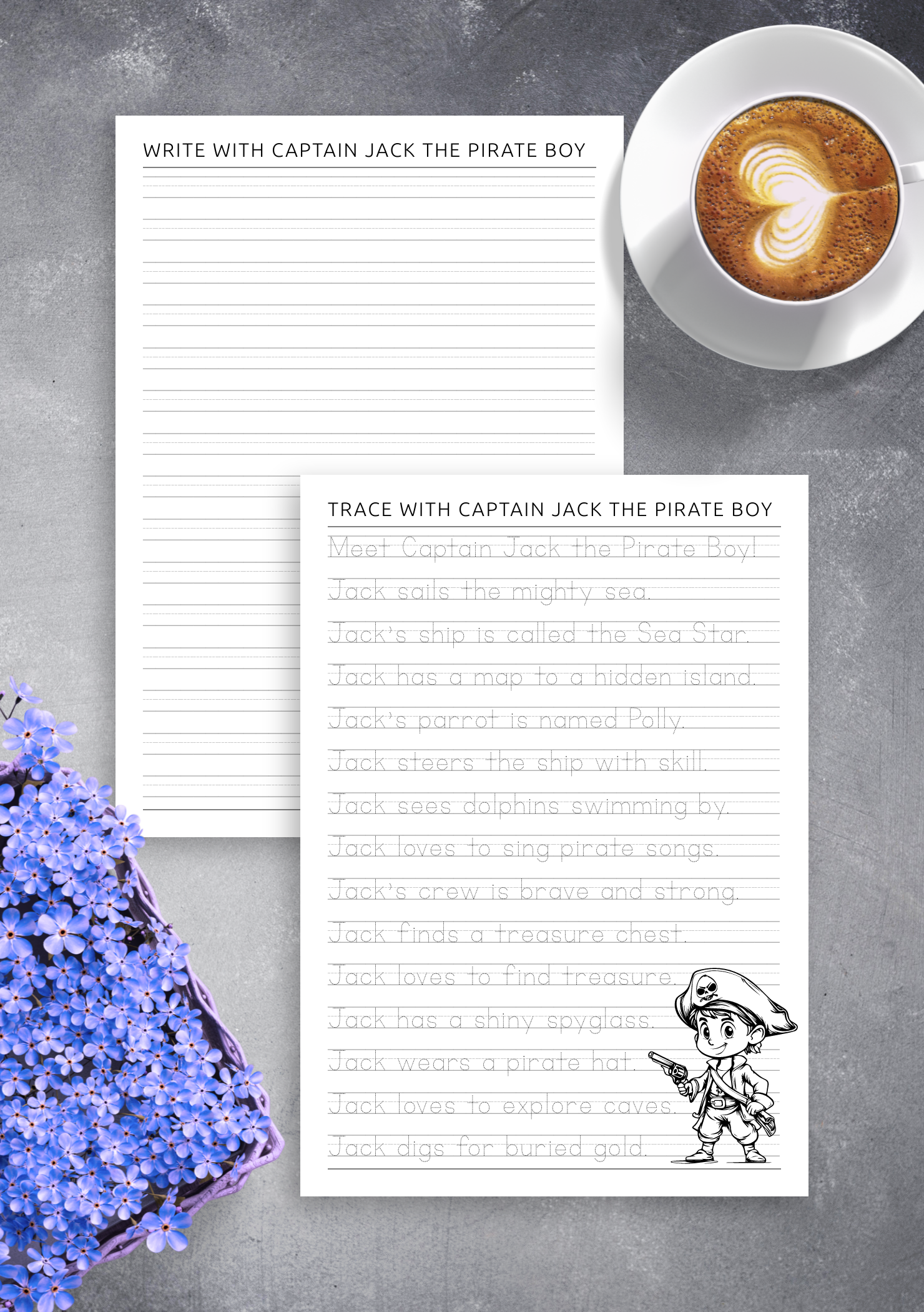 Download Trace & Write with Captain Jack the Pirate Boy Printable PDF
