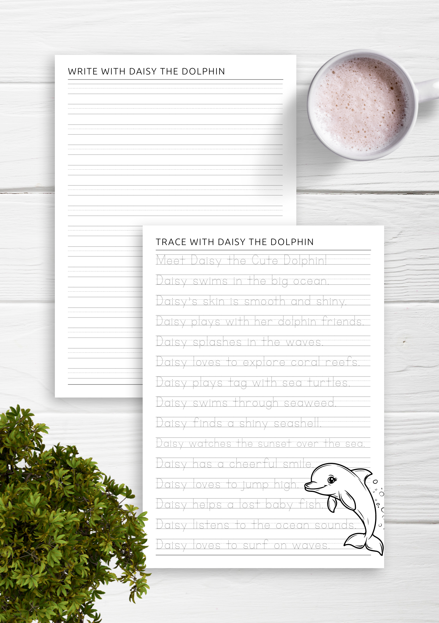 Download Trace & Write with Daisy the Dolphin Printable PDF