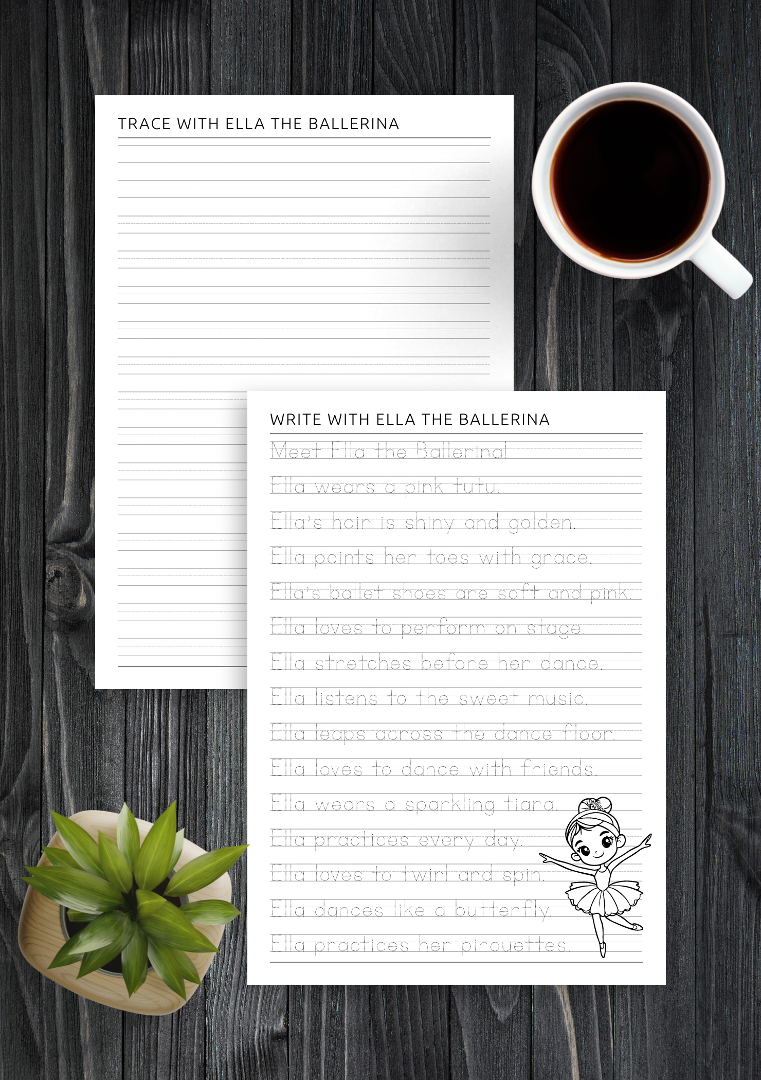 Download Trace & Write with Ella the Ballerina Printable PDF