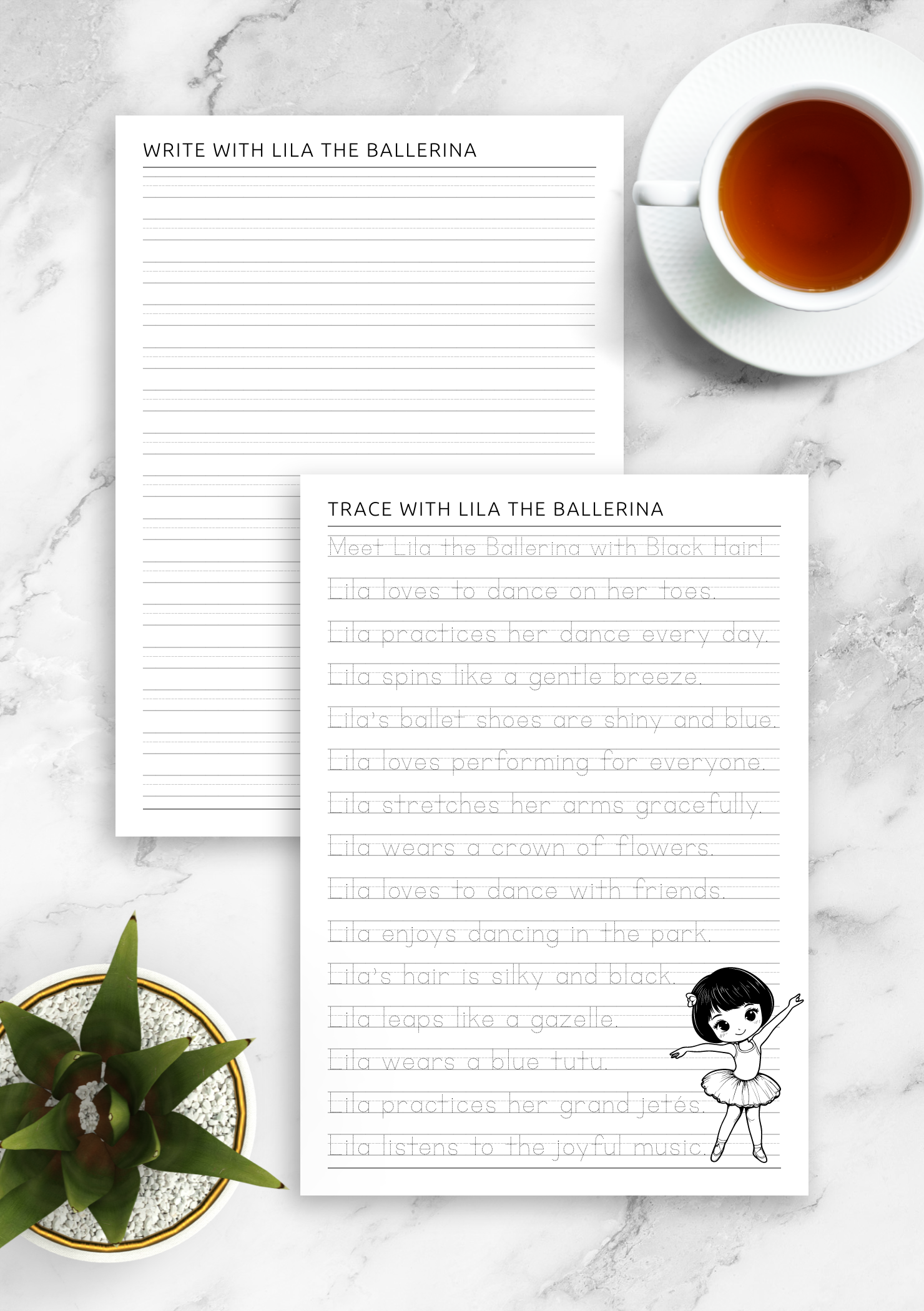 Download Trace & Write with Lila the Ballerina Printable PDF