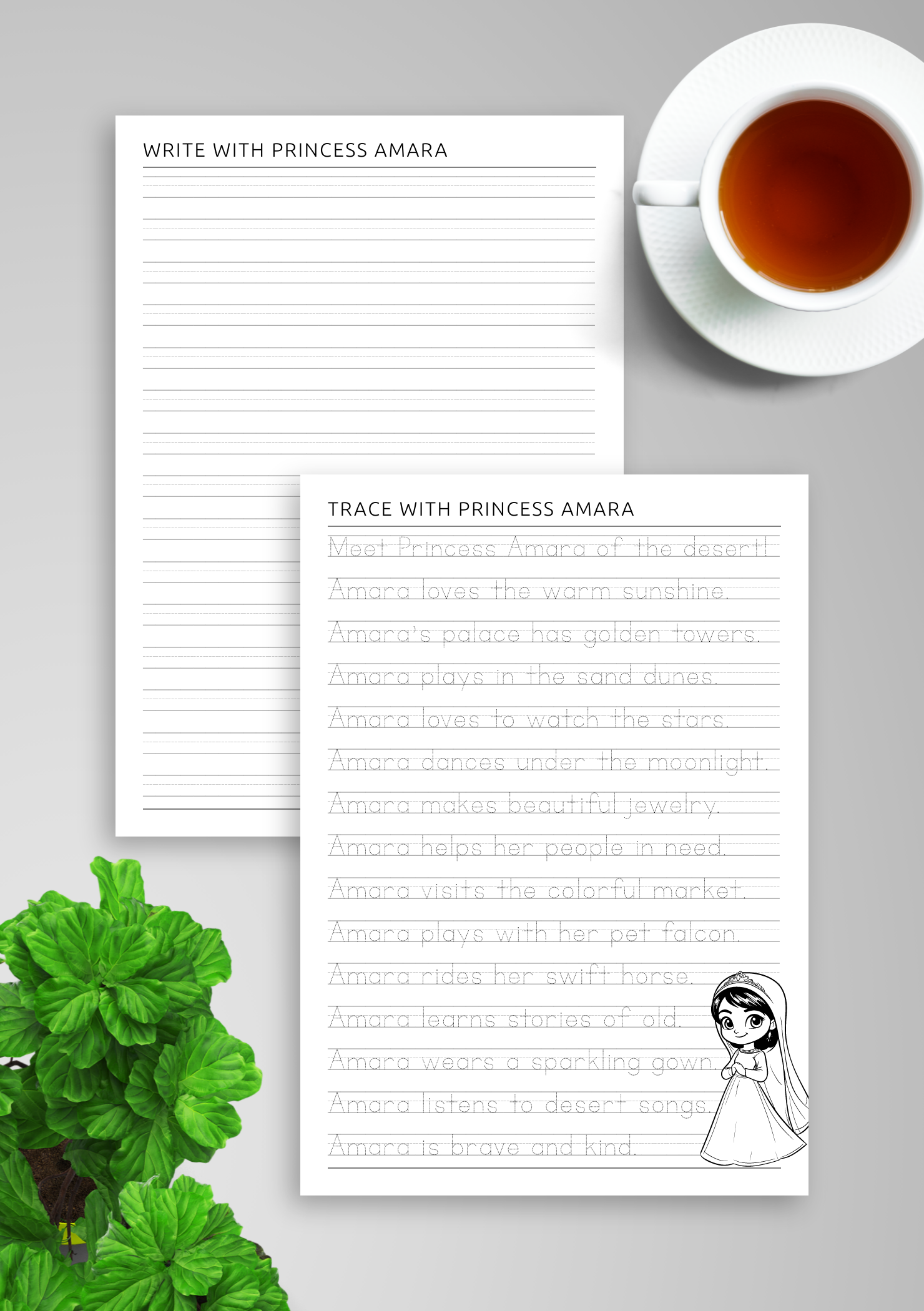Download Trace & Write with Princess Amara Printable PDF