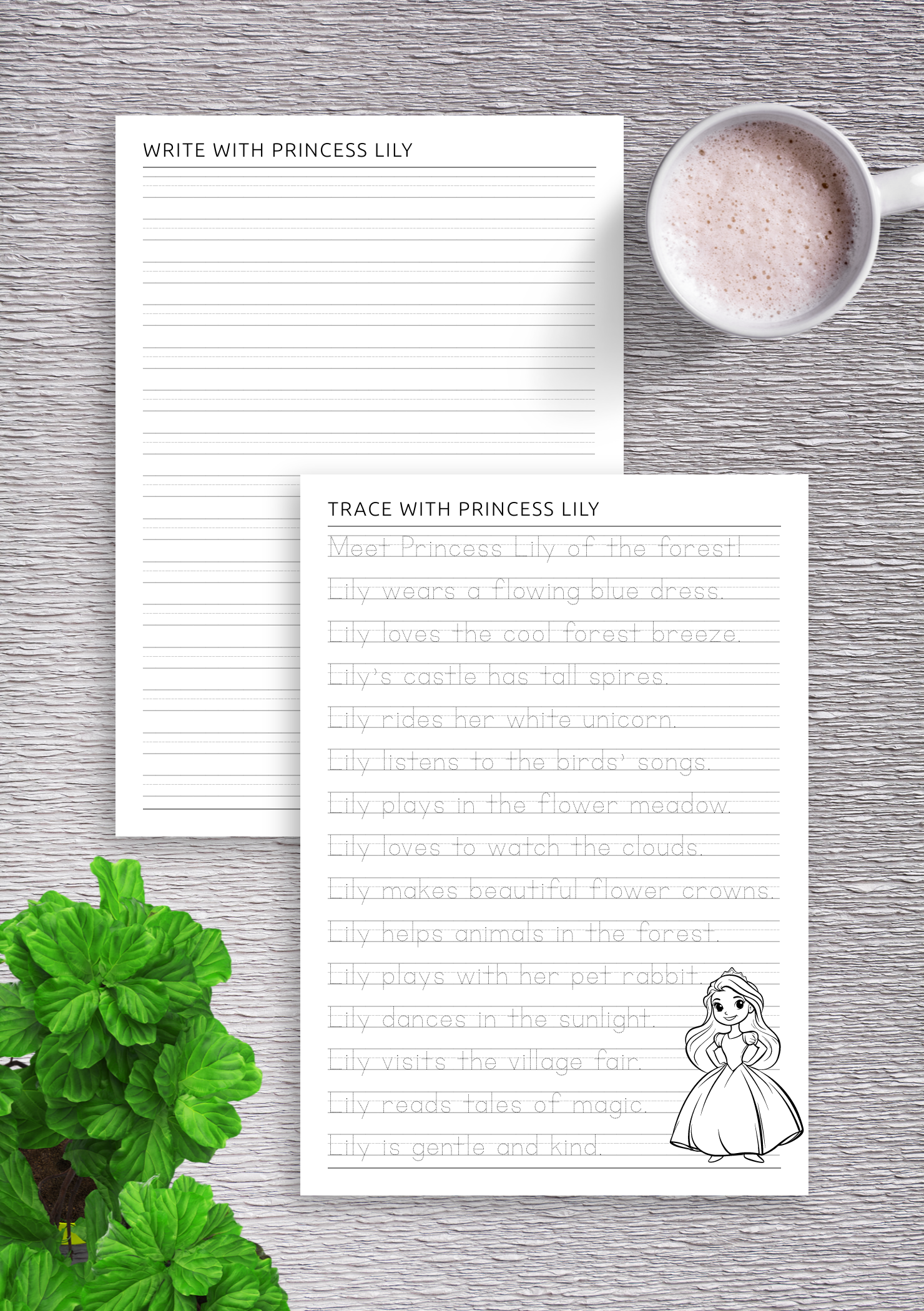 Download Trace & Write with Princess Lily Printable PDF