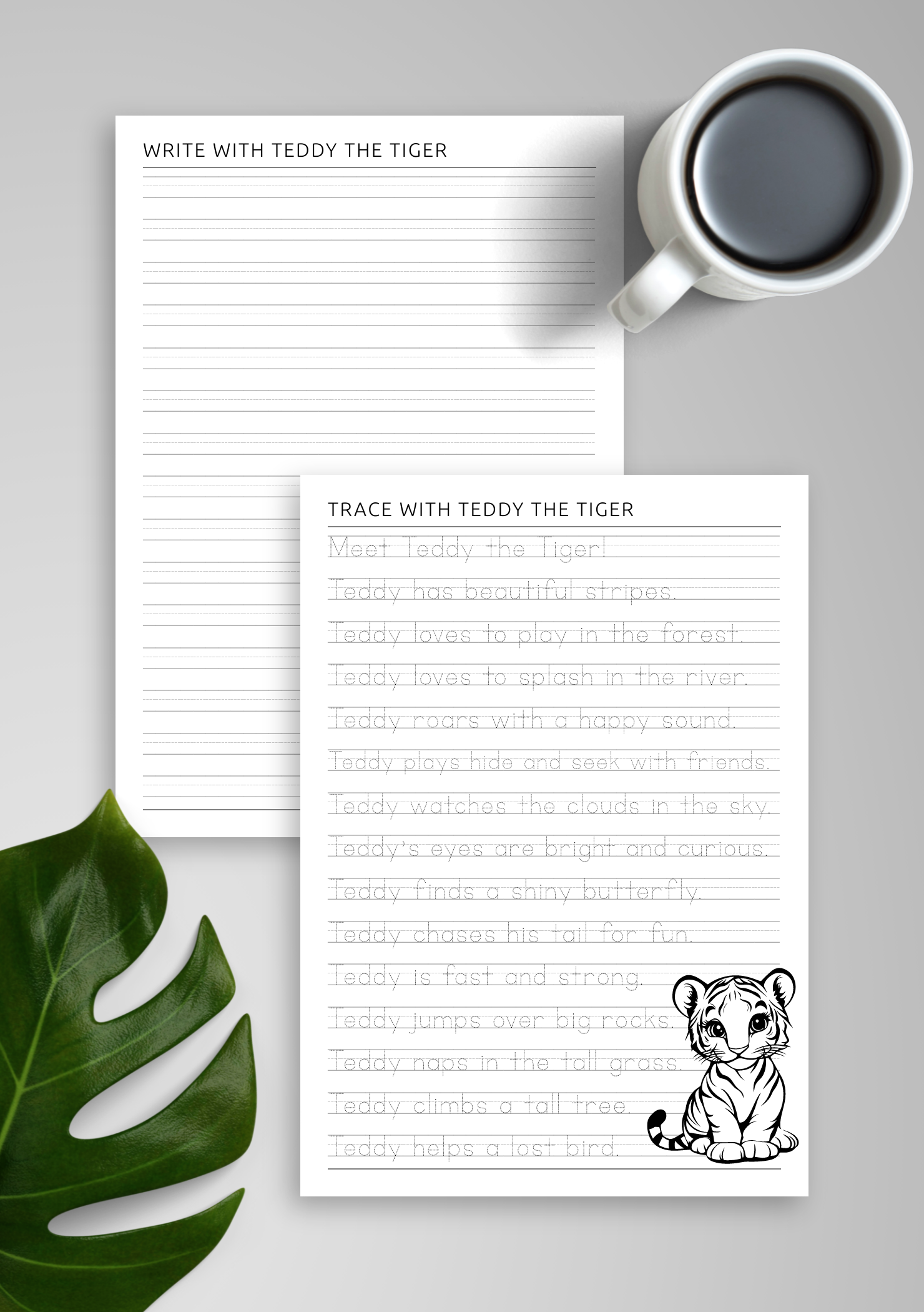 Download Trace & Write with Teddy the Tiger Printable PDF