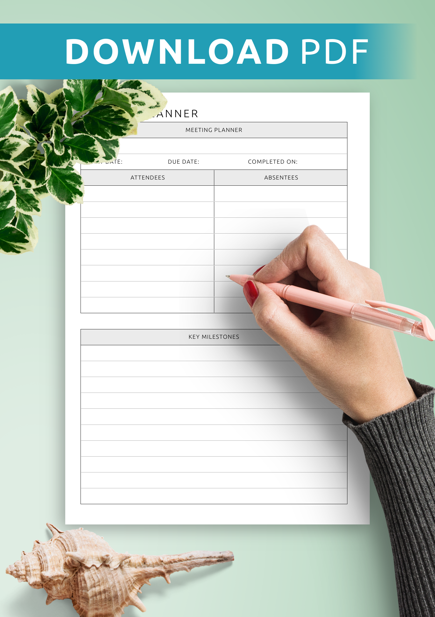 Download Printable Two Page Project Planner Template PDF