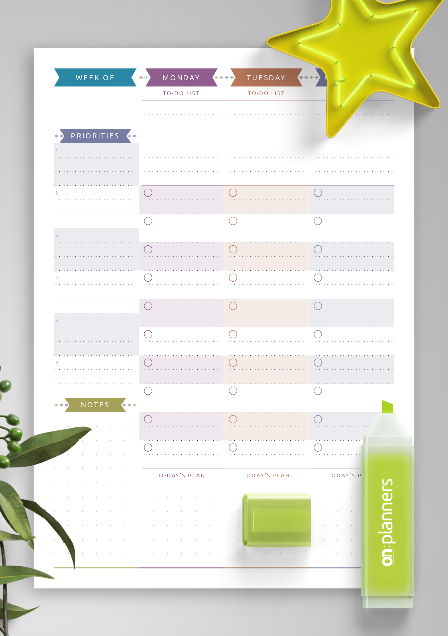 Download Printable Two Page Weekly To Do List - Casual Style PDF