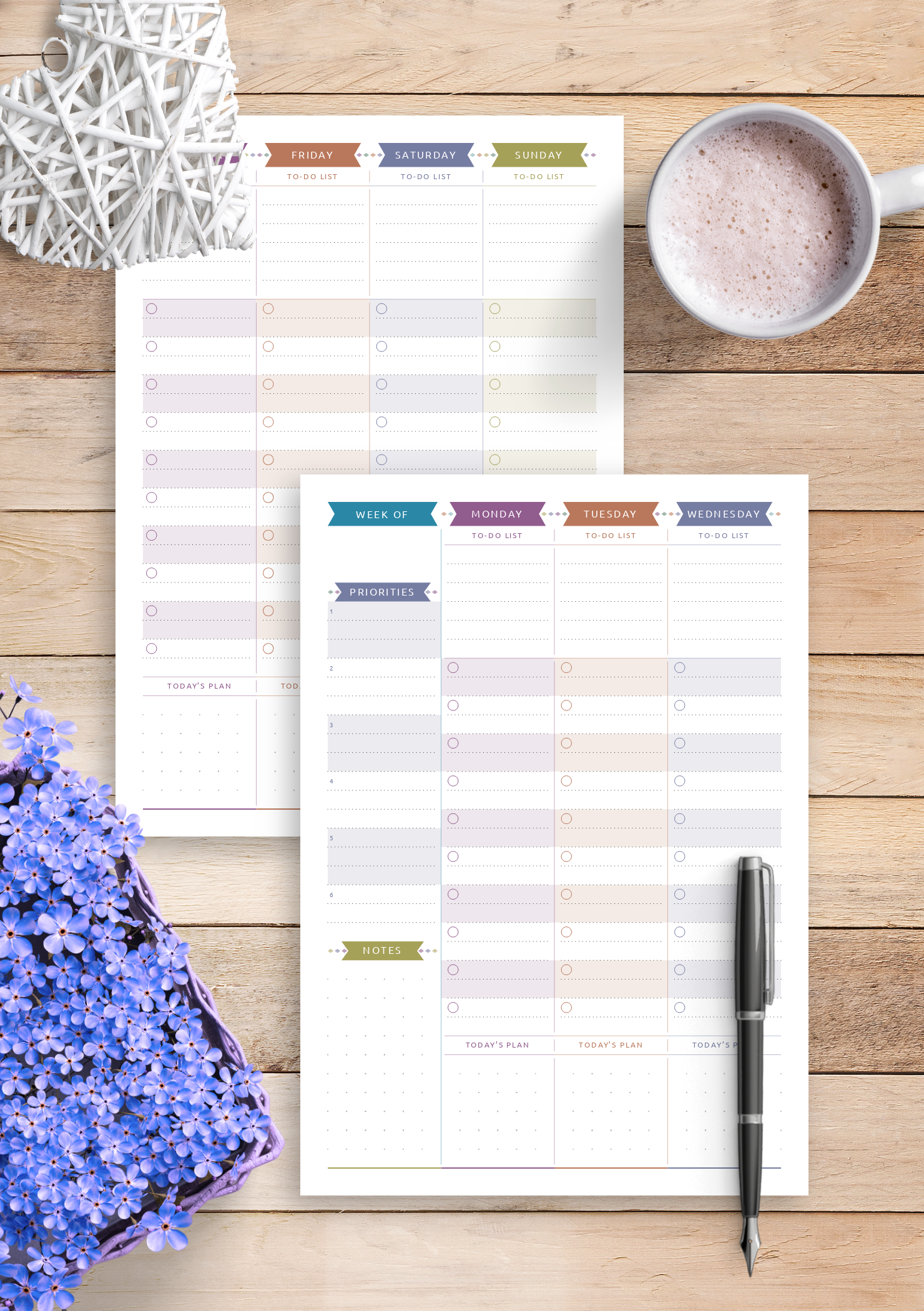 Download Printable Two Page Weekly To Do List - Casual Style PDF