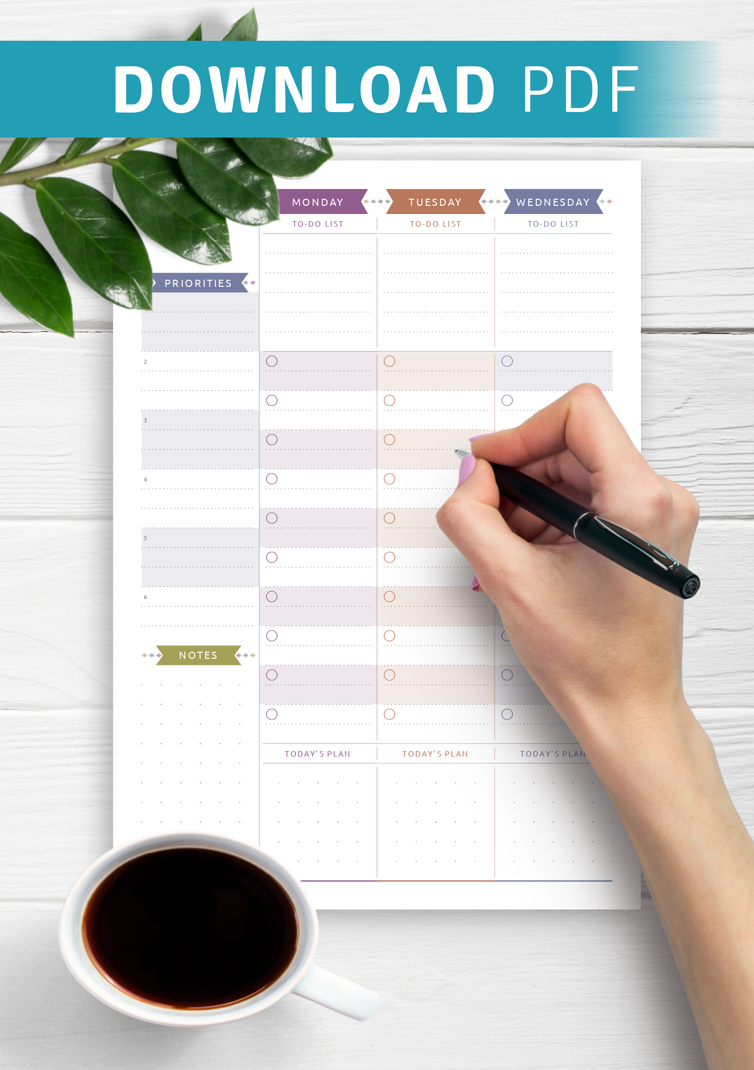 Download Printable Two Page Weekly To Do List - Casual Style PDF