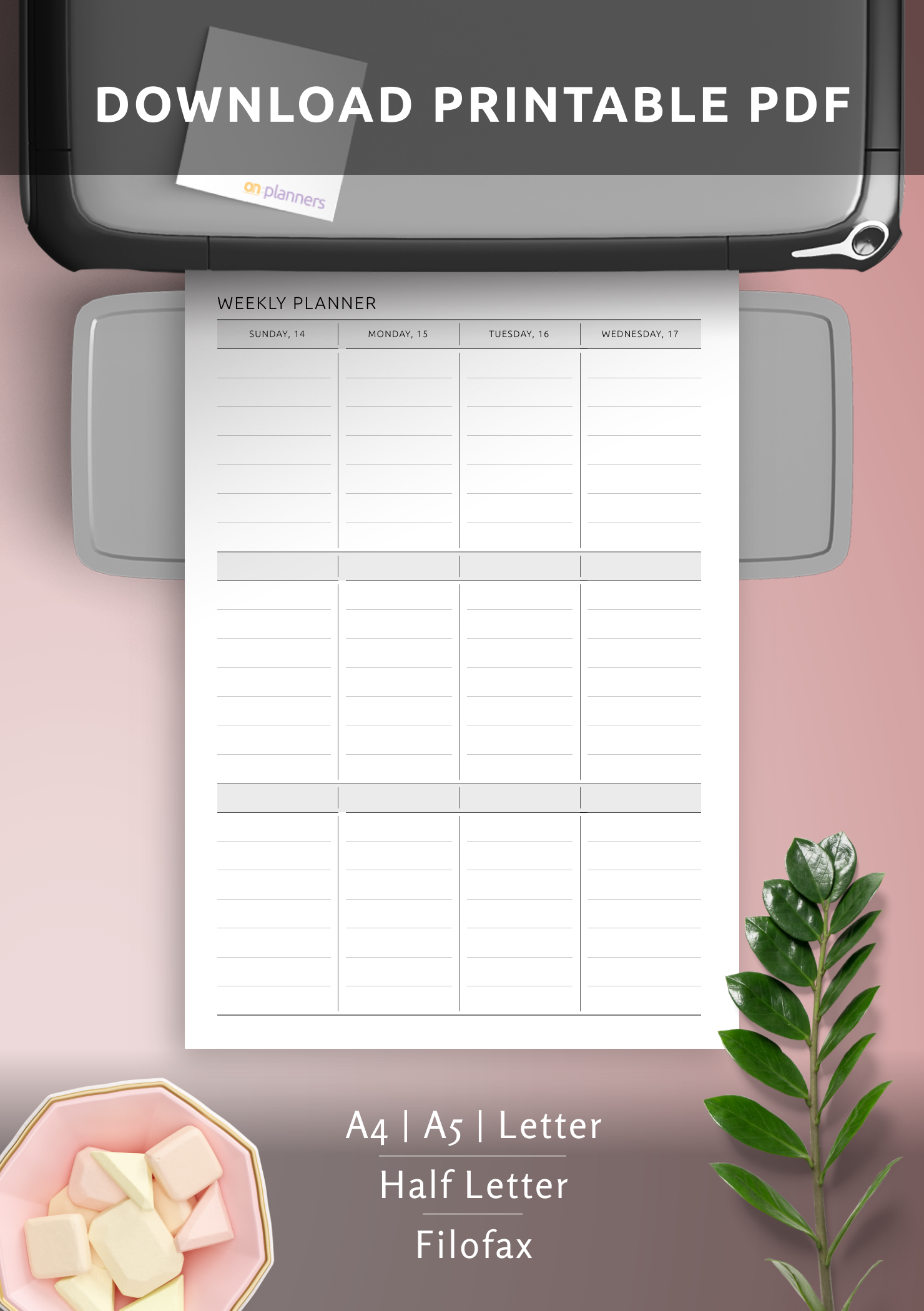 Download Two-Page Weekly Vertical Planner All Days Equal Size PDF ...