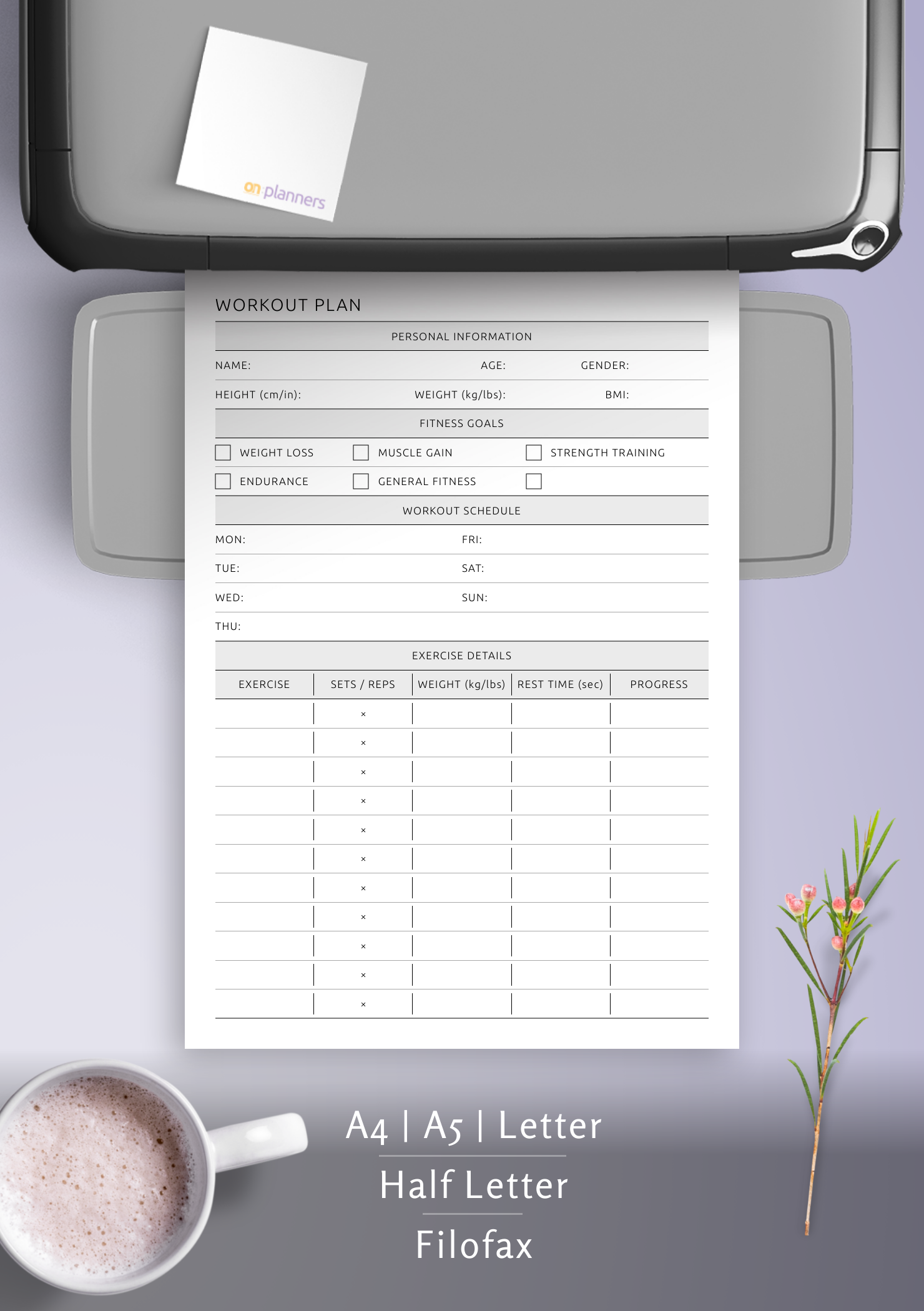 Ultimate Workout Planner – Schedule, Track & Stay Consistent