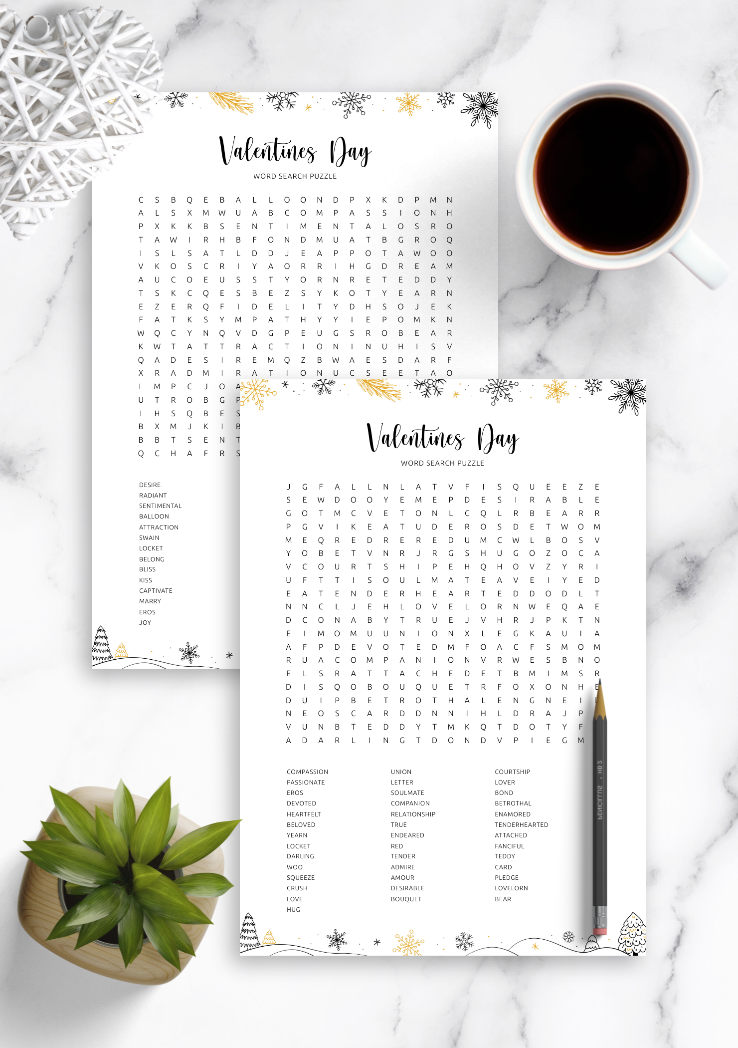 Download Printable Valentine's Day Word Search in PDF