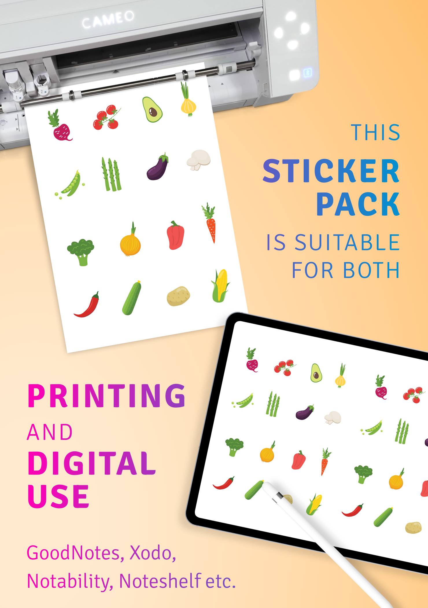 Download Cartoon Vegetables Sticker Pack PNG