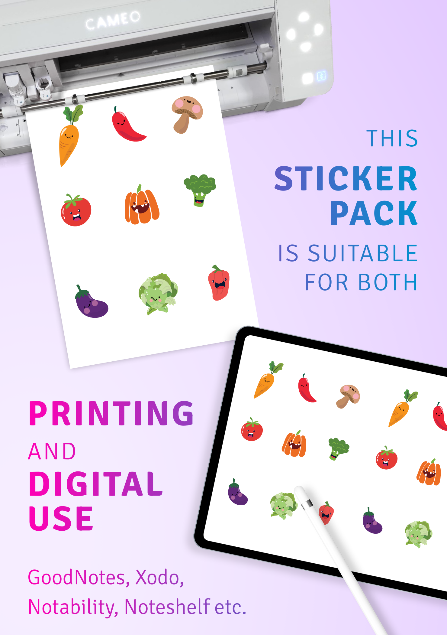 Download Cute Vegetables Sticker Pack PNG