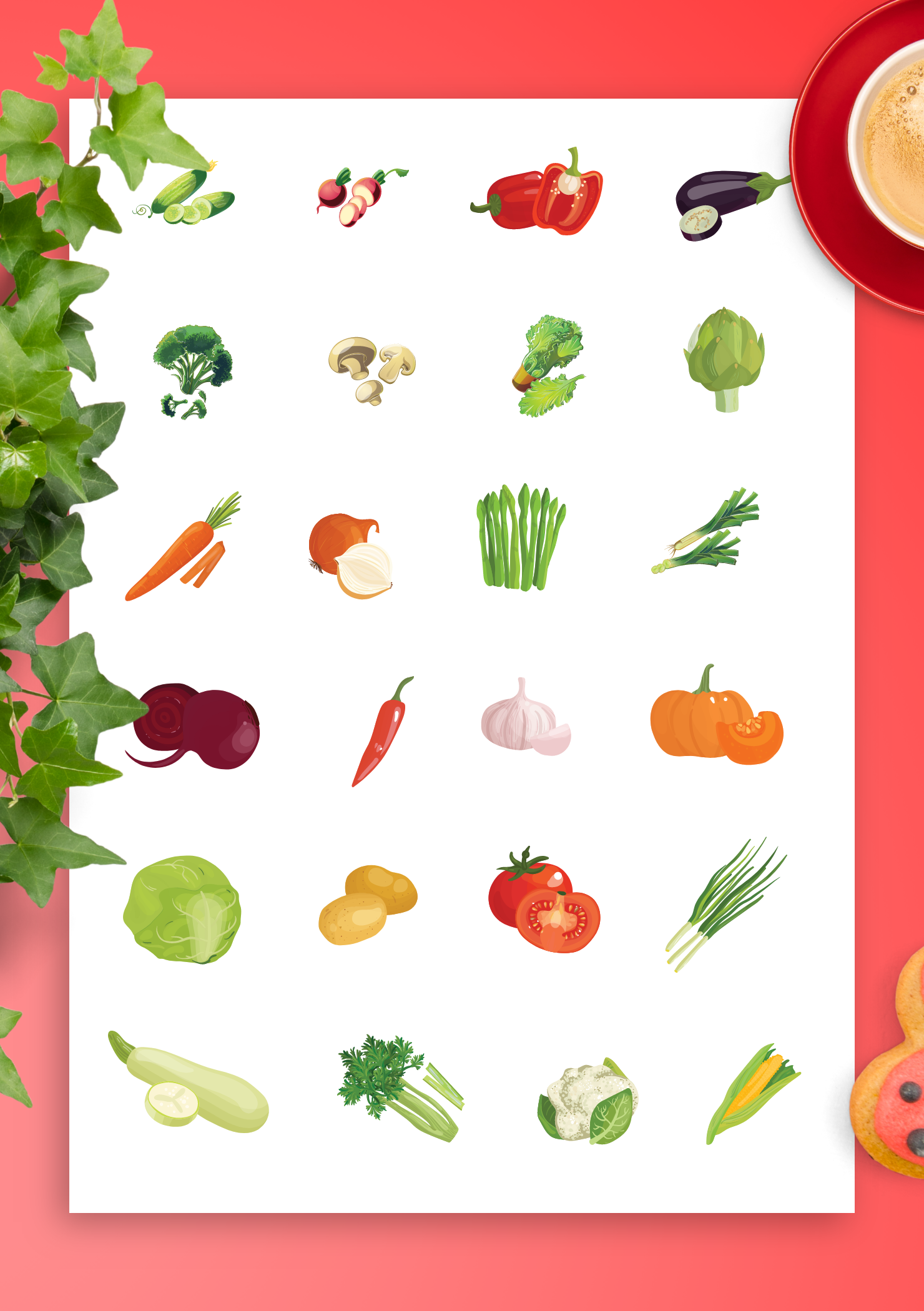 Download Vegetable-inspired Sticker Pack PNG