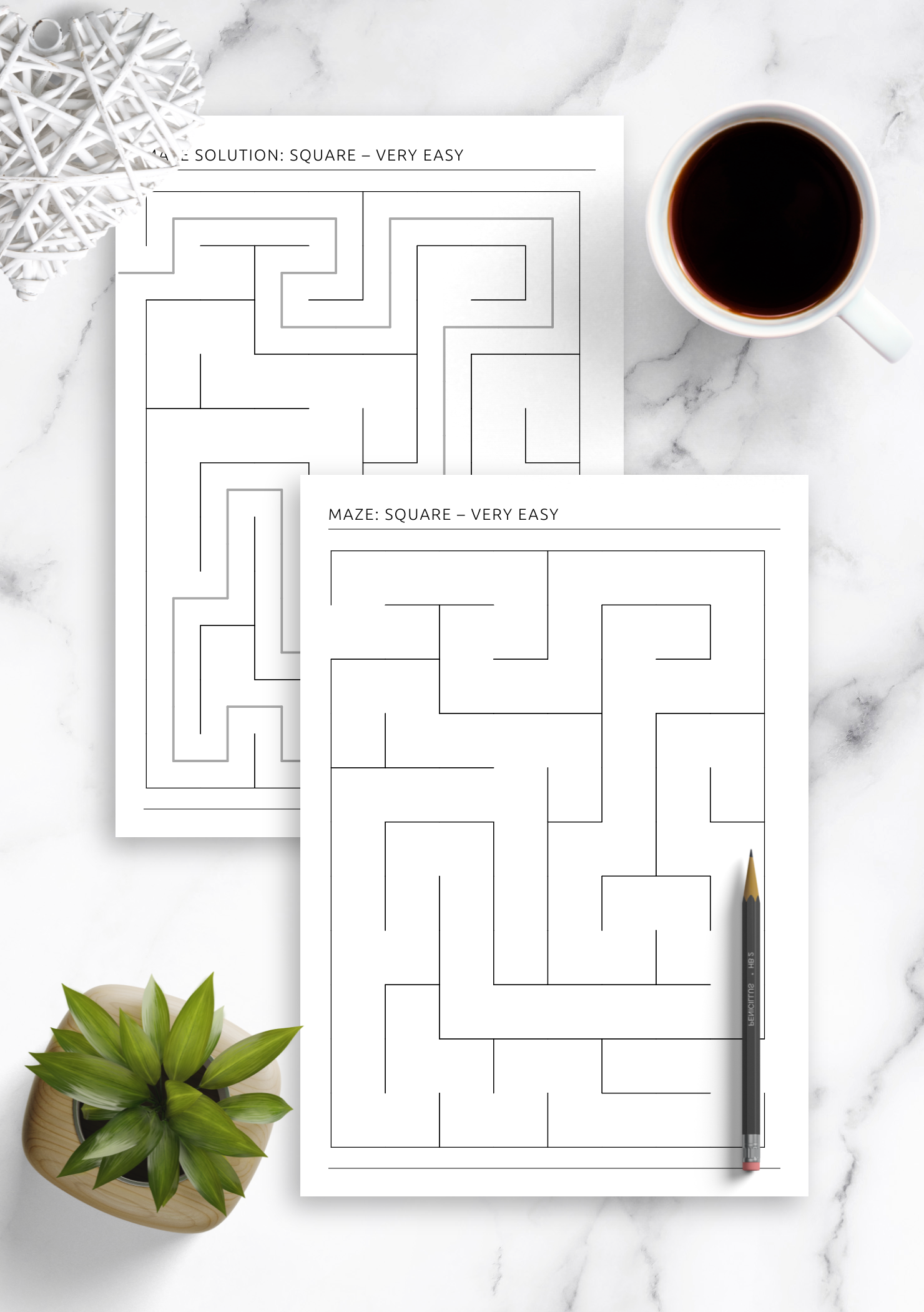 Download Printable Very Easy Square Maze PDF
