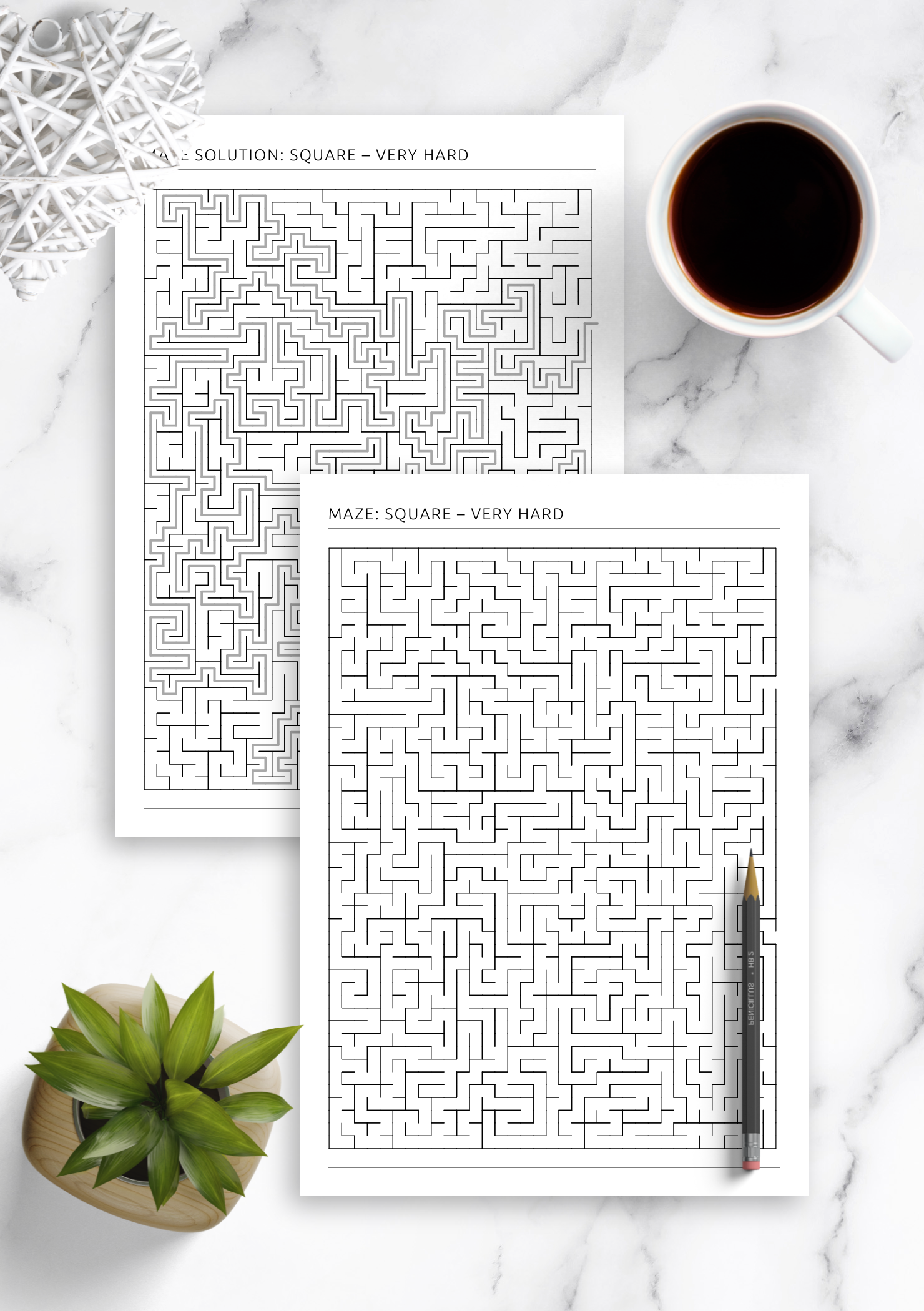 Download Printable Very Hard Square Maze PDF
