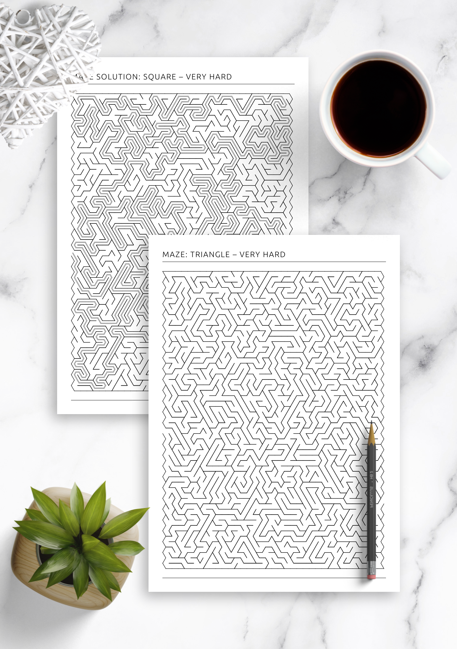 Download Printable Very Hard Triangle Maze PDF