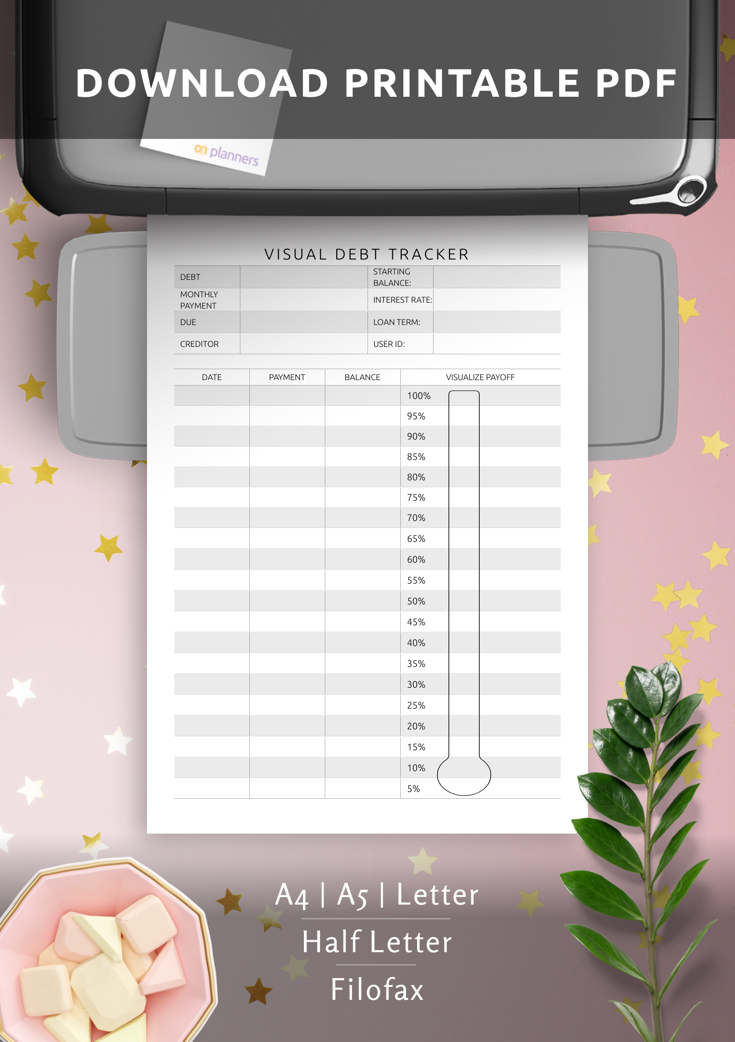 Download Printable Visual Debt Tracker Template PDF